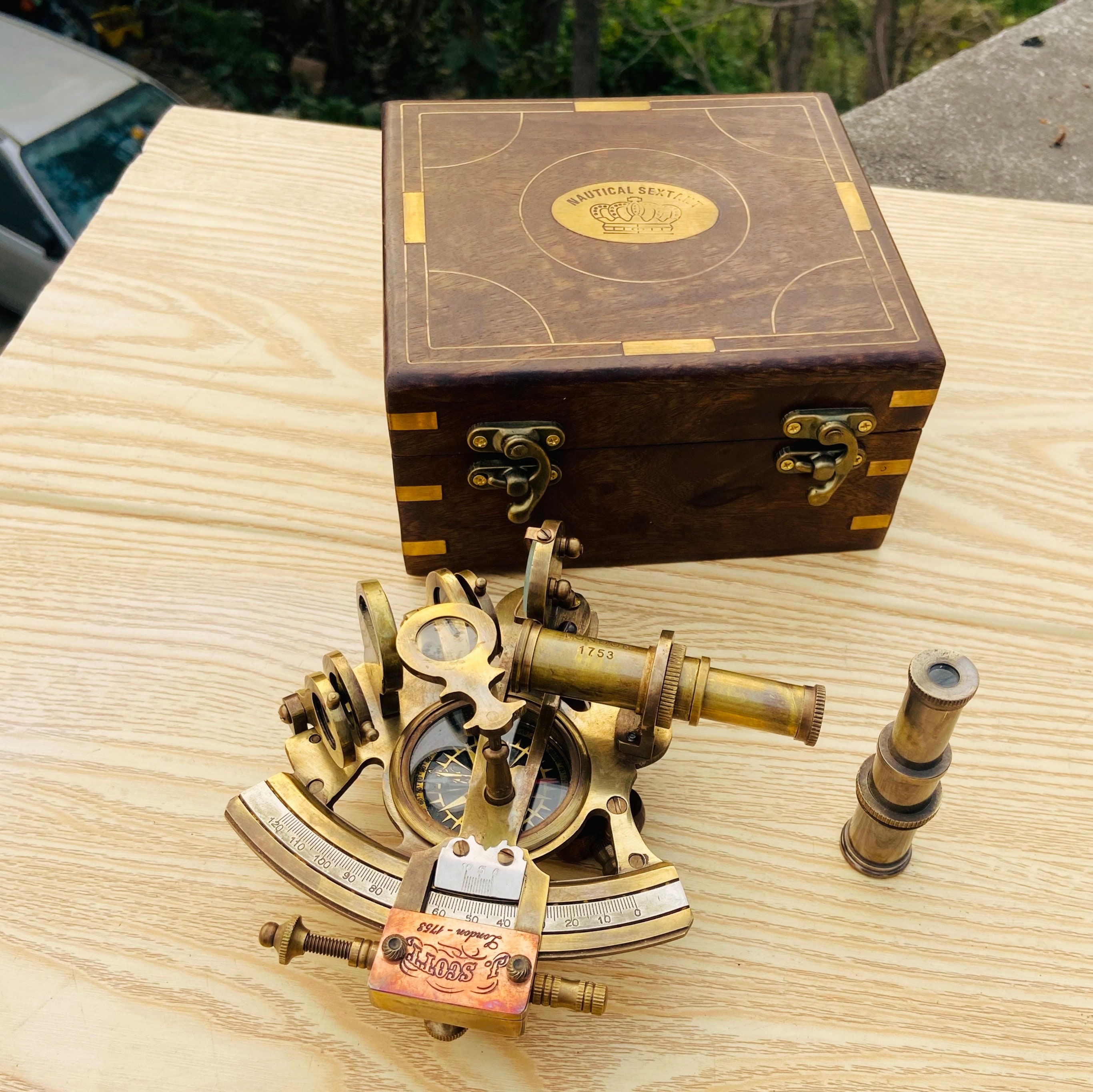 Compass With Sextant - Engraved Personalized Compass Nautical Sextant ...