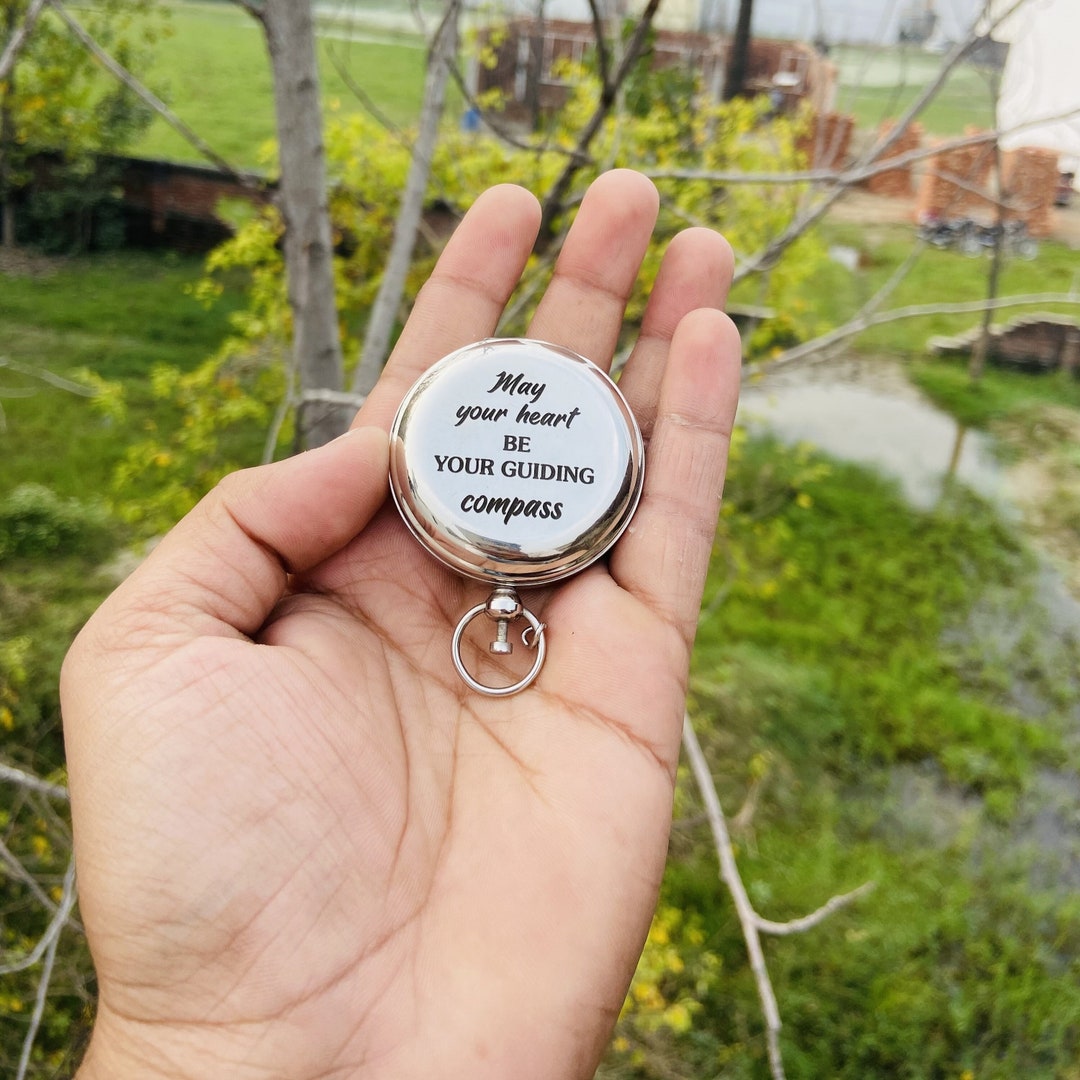 Personalized Working Compass, Custom Engraved Compass, Silver Handmade ...