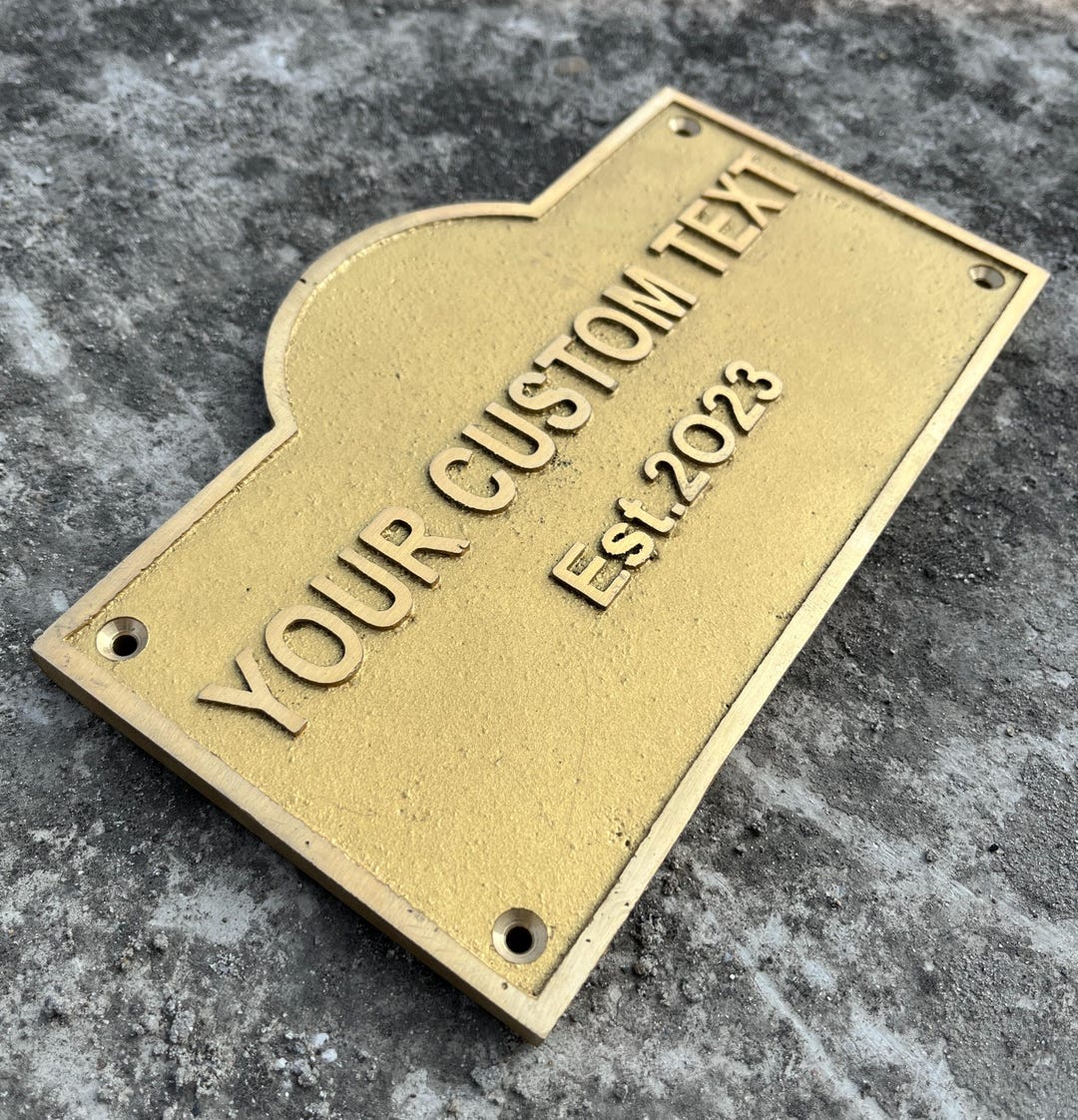 Personalized Casting Brass Plaque - Ideal for Recognition Plaques, Name ...