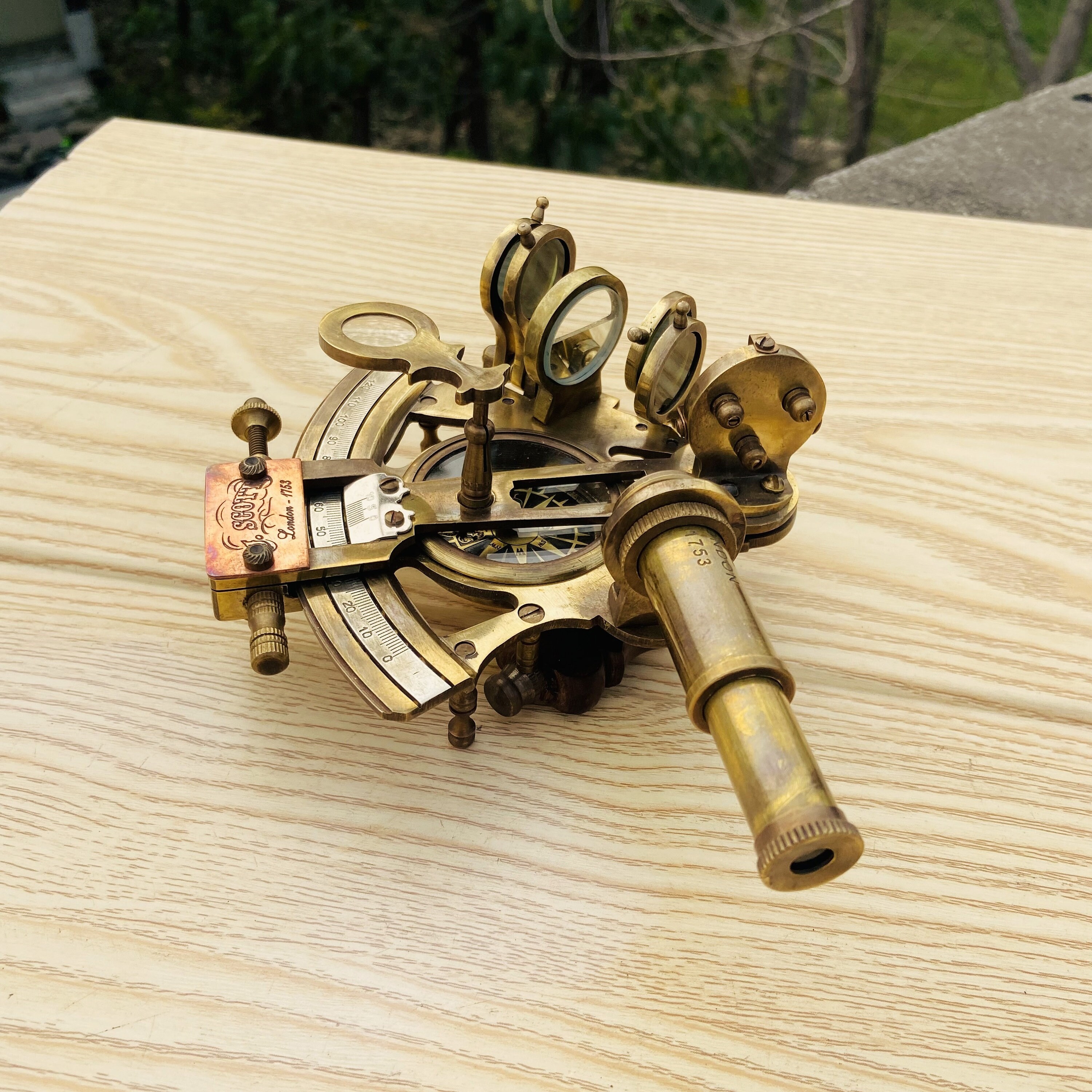 Compass With Sextant - Engraved Personalized Compass Nautical Sextant ...