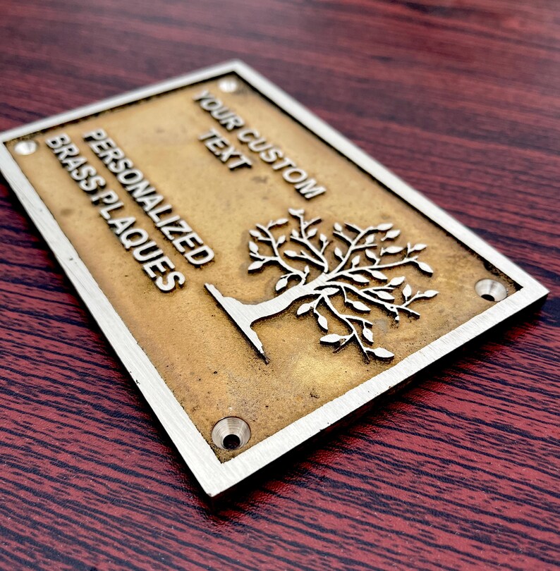 Personalized Casting Brass Plaque - Ideal for Recognition Plaques, Name ...