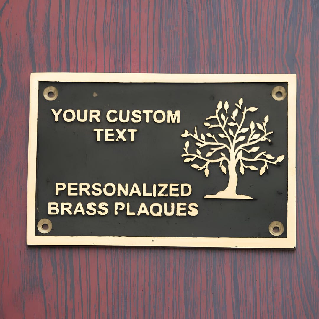 Personalized Custom Brass Plaque - Ideal for Recognition Plaques, Name ...