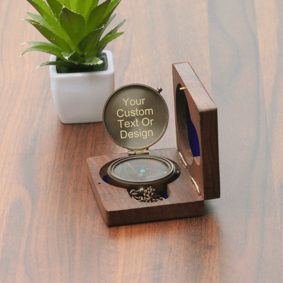 Personalized Engraved Compass Pocket Gift Custom Gifts for Him ...