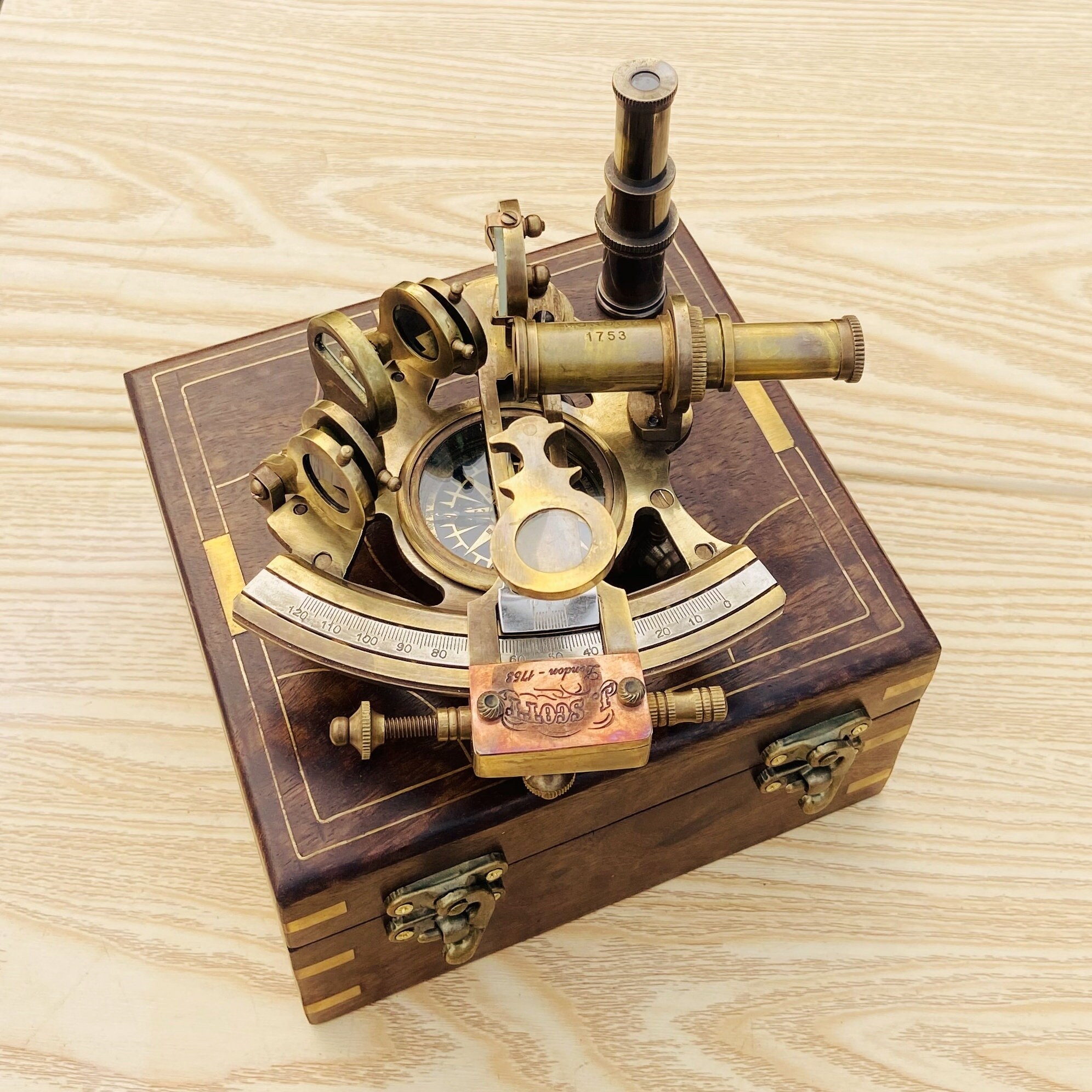 Compass With Sextant - Engraved Personalized Compass Nautical Sextant ...