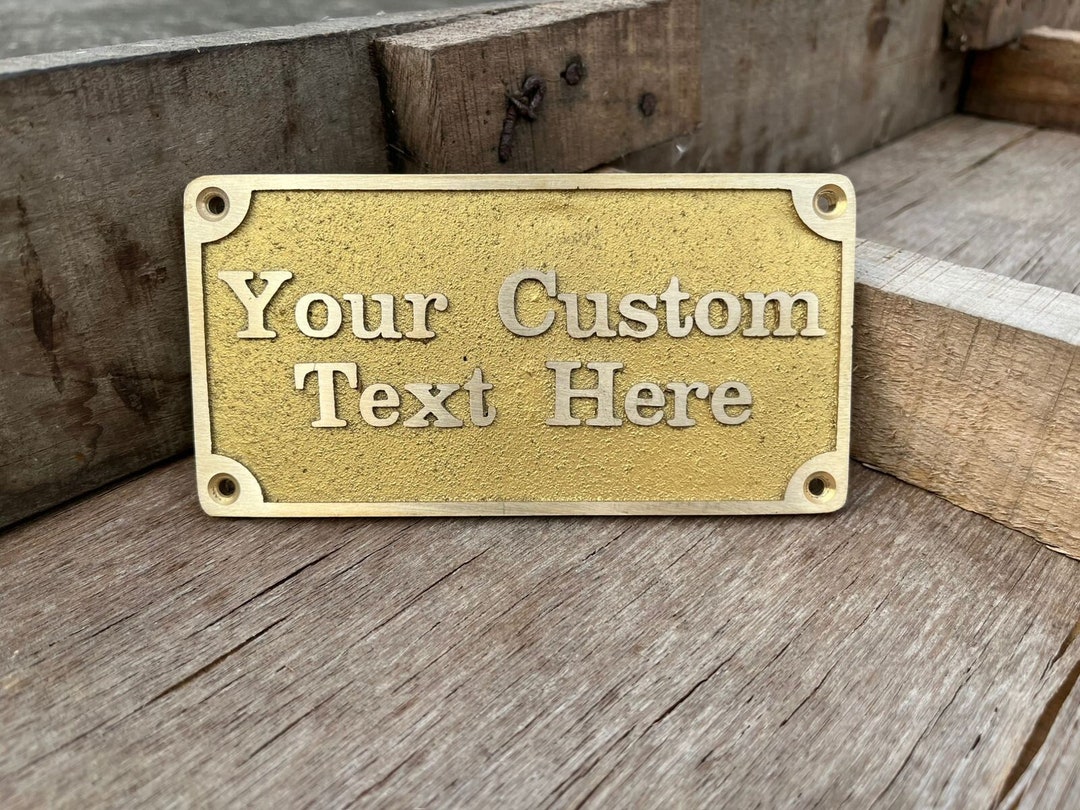 Custom Brass Plaques Custom Size, Custom Message Name Plates, Home ...