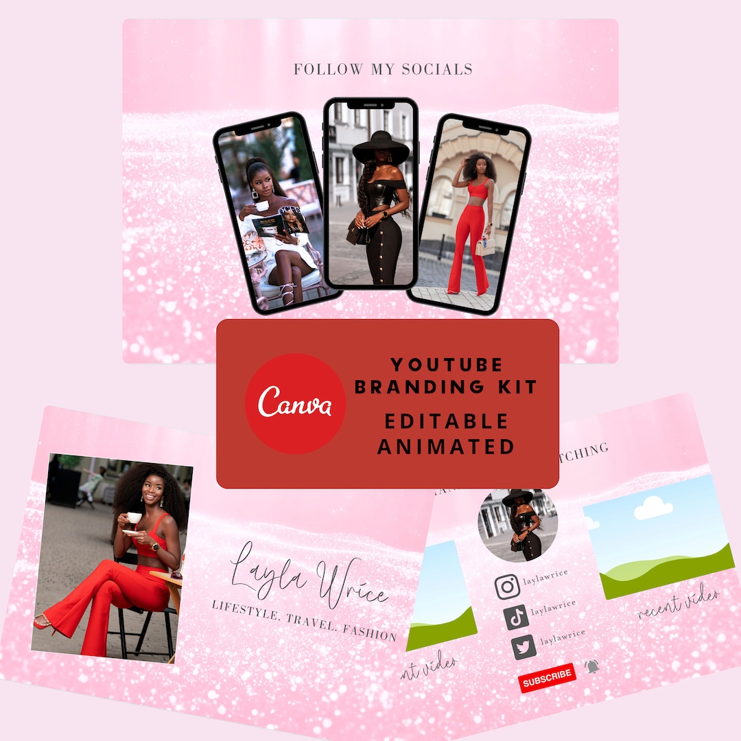 Youtube Branding Kit, Editable Banners, Intros & Outro Templates ...