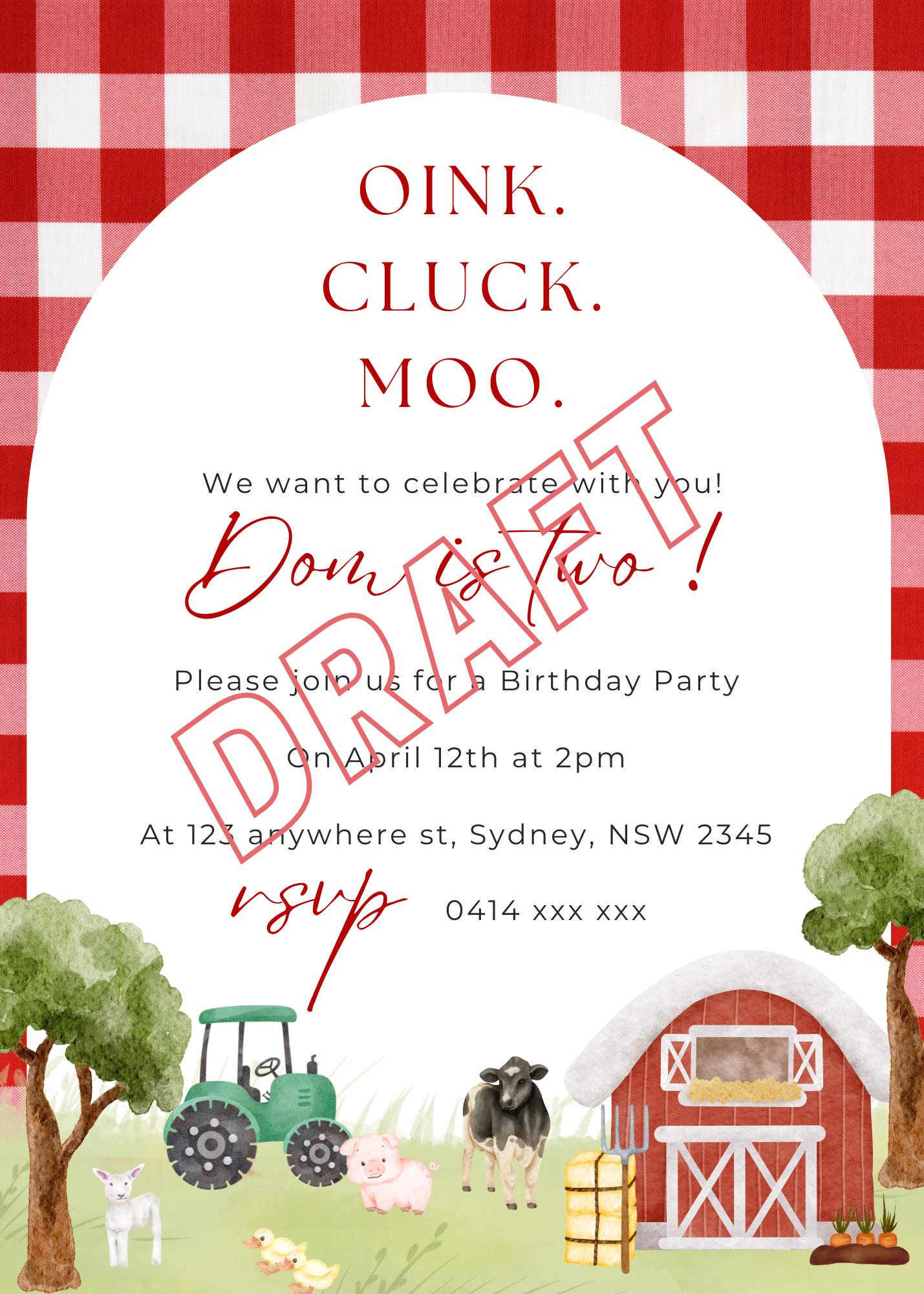 Farm Birthday Invitation - Etsy