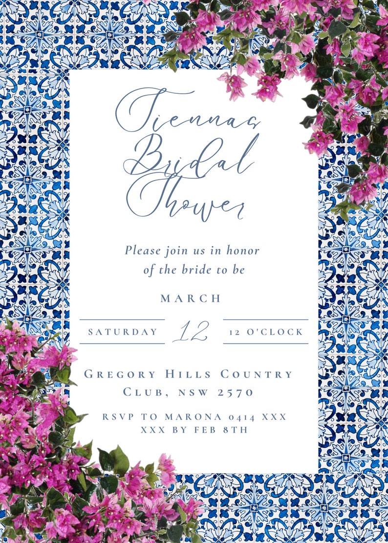 Digital Greece Theme Bridal Shower Invitation - Etsy