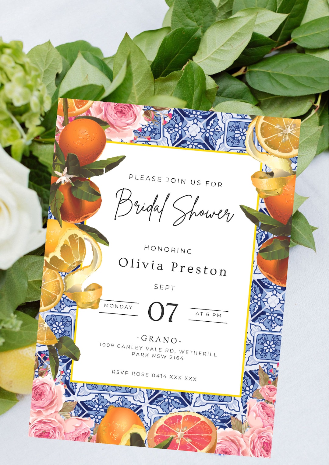 Positano Italian Theme Bridal Shower Invitation - Etsy