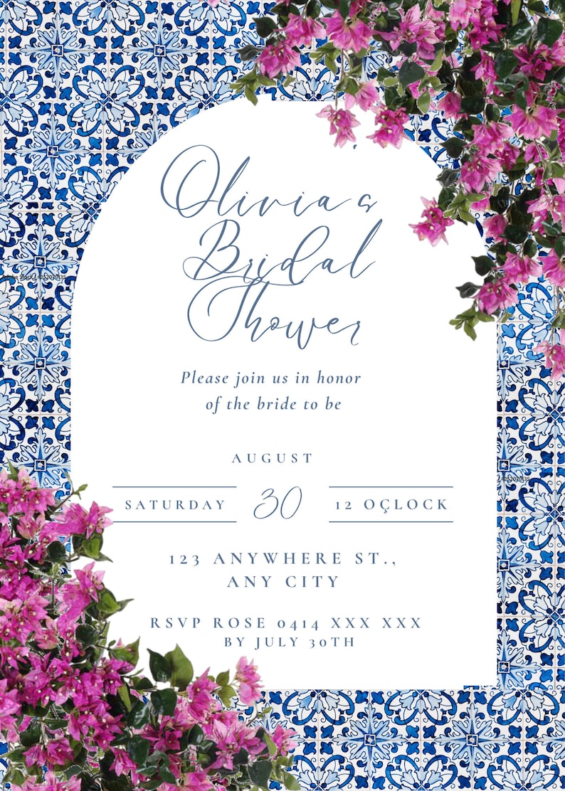 Digital Greece Theme Bridal Shower Arch Invitation - Etsy