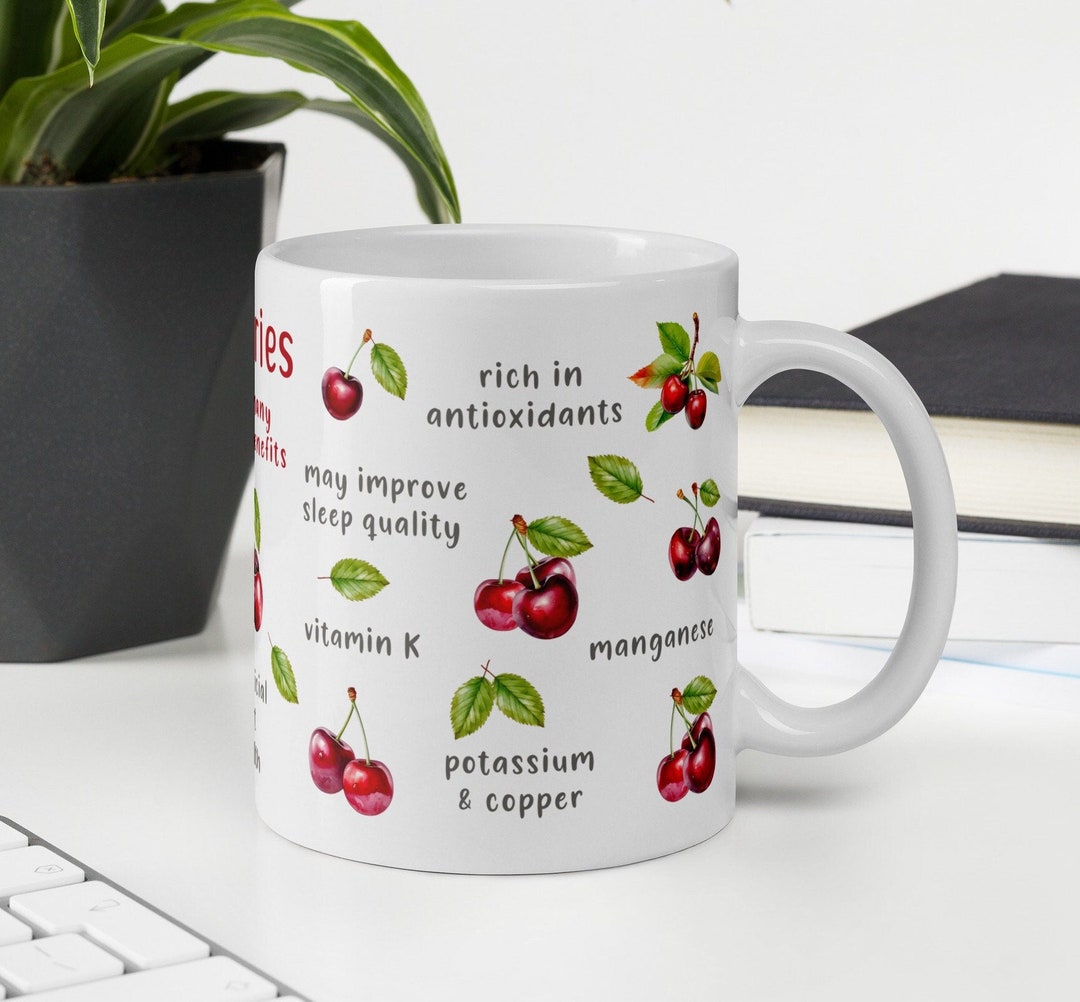 Red Cherry Mug Cherries Nutrition Guide Cherry Lover Gift Mug Cherry ...