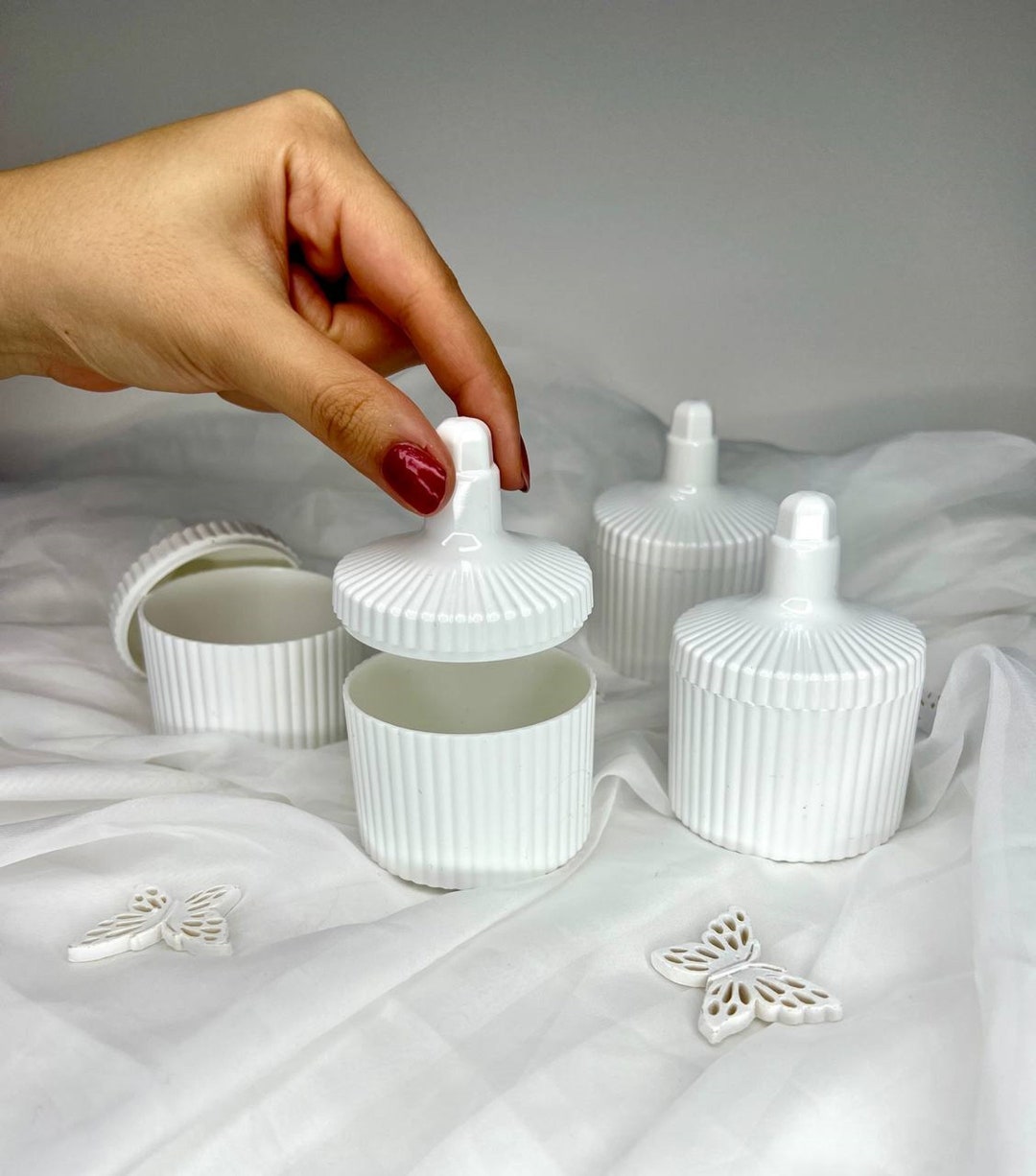 White Acrylic Box With Lid 6x4x4 Cm, Suqare Plastic Box Acrylic Storage ...