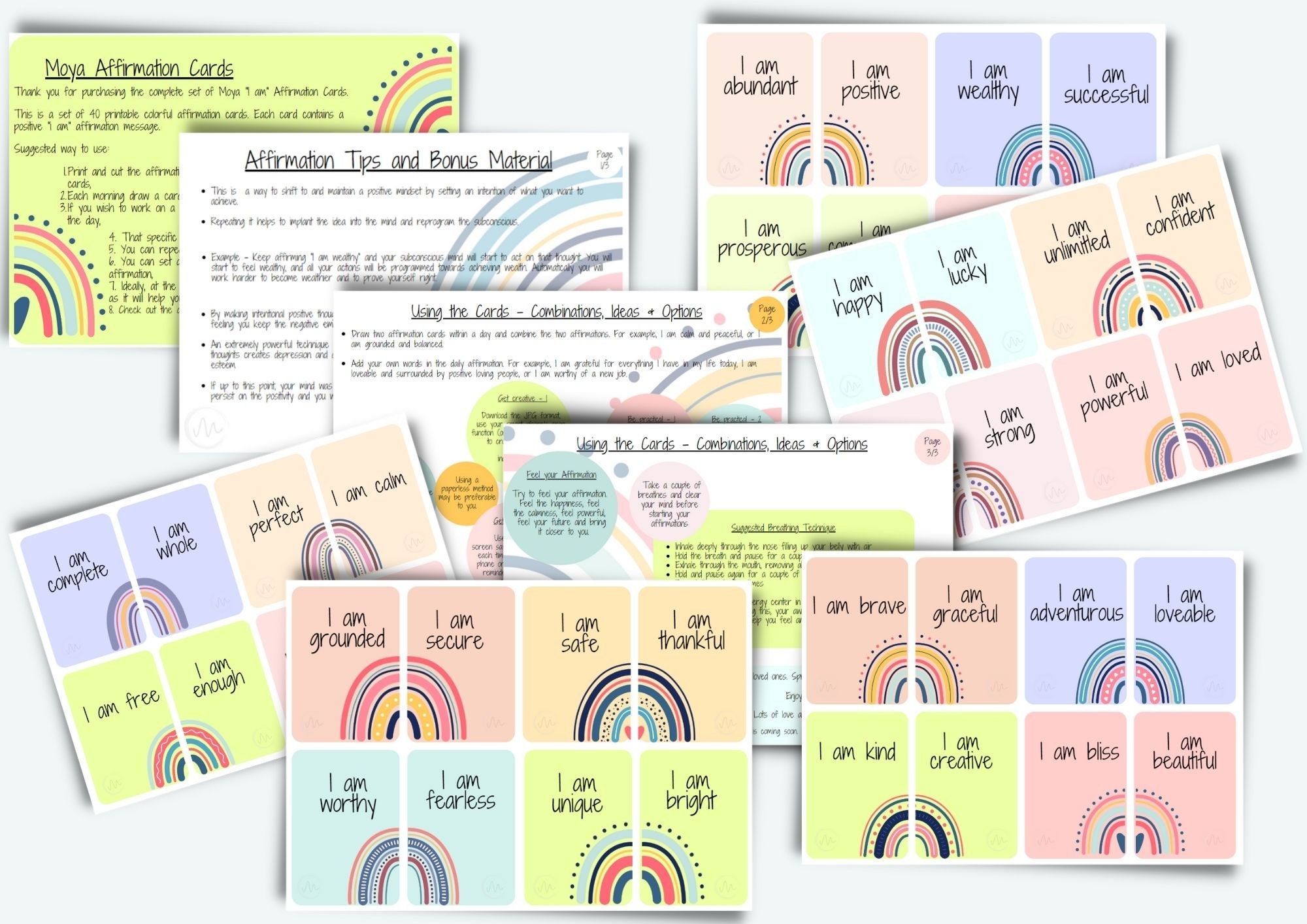 I Am Affirmation Card Complete Set - Etsy