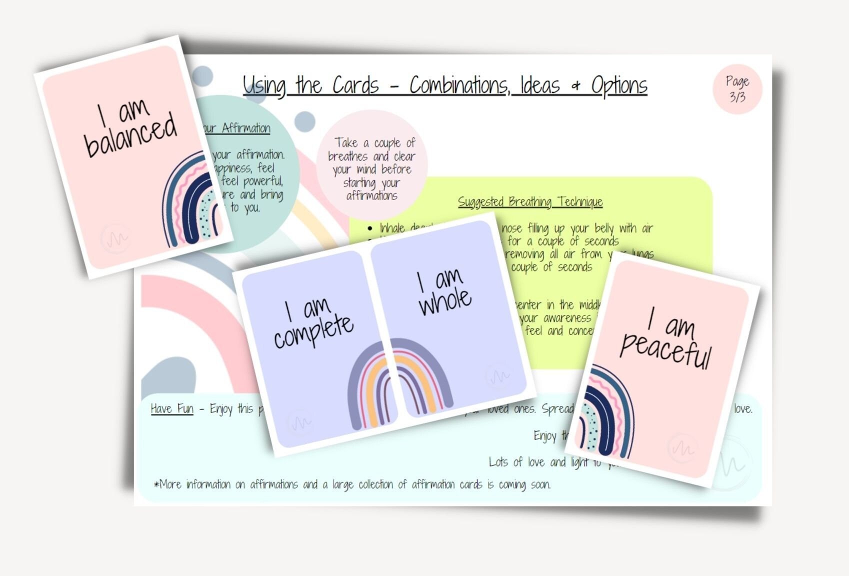 I Am Affirmation Card Complete Set - Etsy