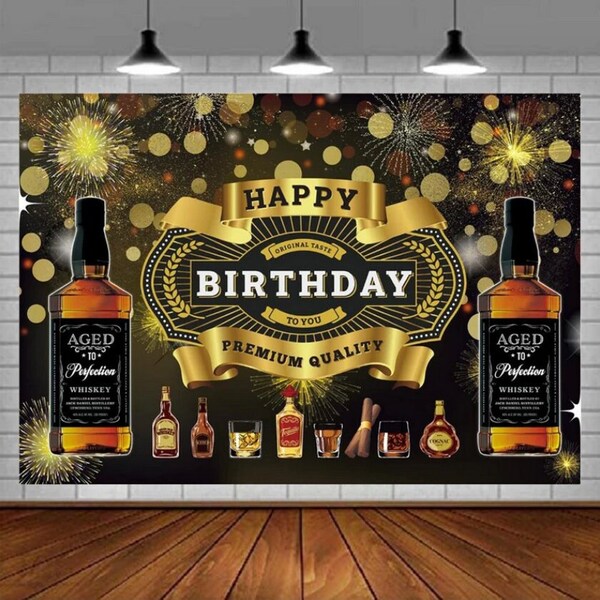 50th Birthday Whiskey Backdrop - Etsy