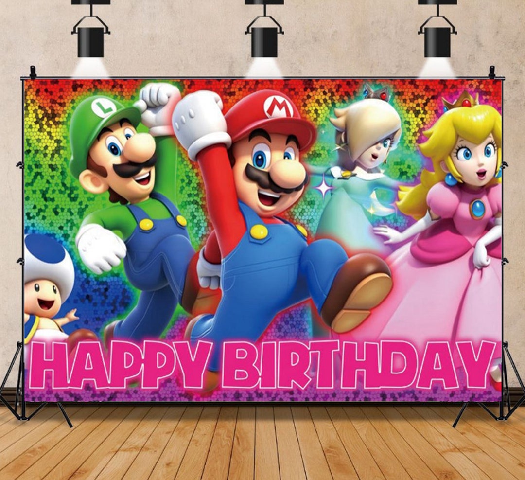 Cartoon Mario Princess Photography Backdrop Custom Backdrop Children's ...