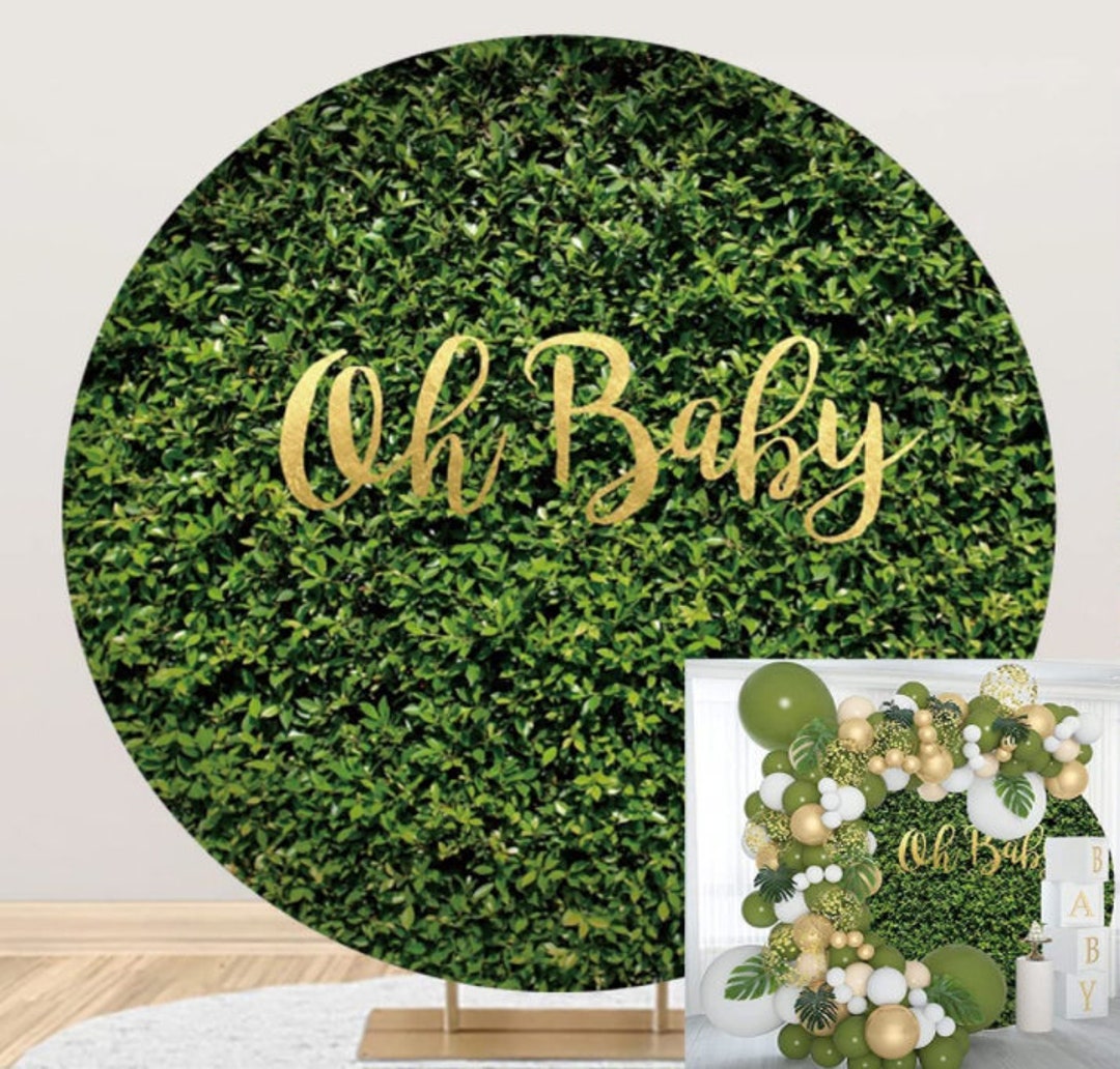 Round Backdrop Cover Photo Backdrop Green Leaf Circle Backdrop - Etsy