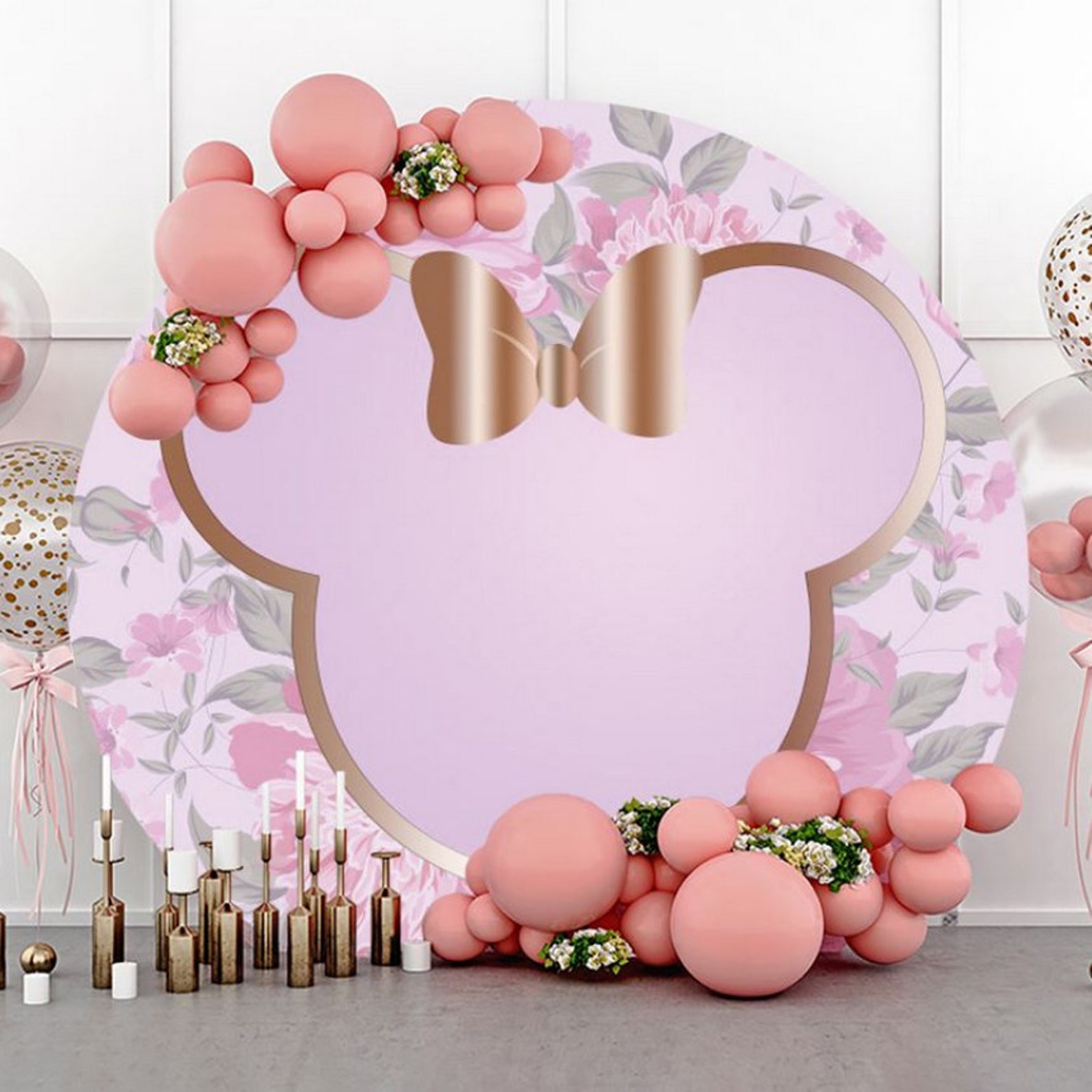 Cartoon Mickey Mouse Theme Round Photography Party Backdrop - Etsy