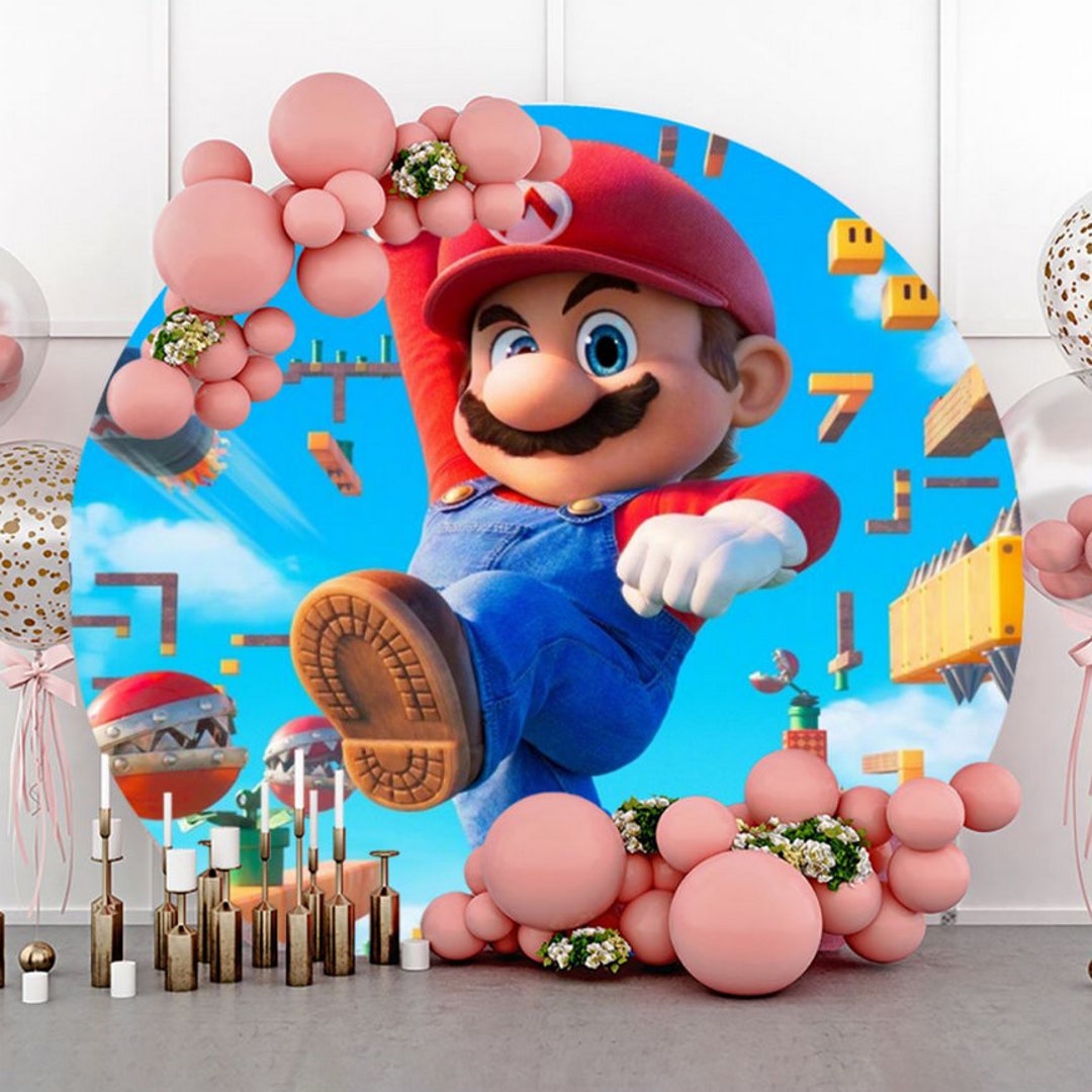 Cartoon Super Mario Round Photography Backdrop Adult Kids Baby - Etsy