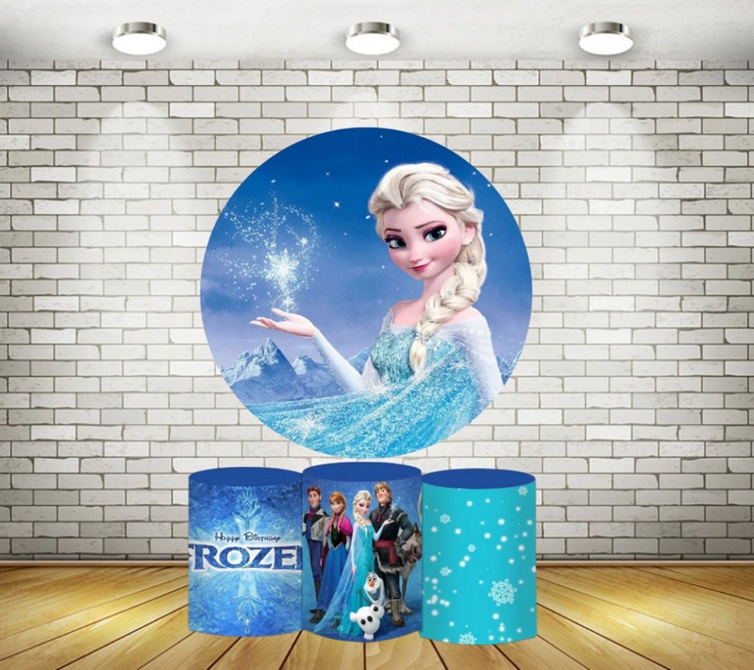 Disney Frozen Party Round Backdrops Birthday Decorations Custom ...