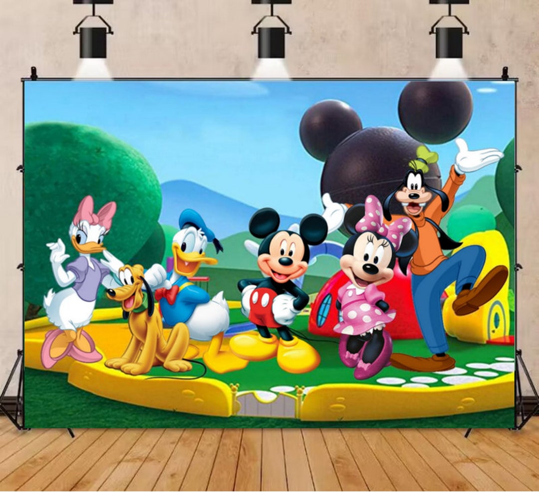 Mickey Mouse Clubhouse Backdrop for 1st Birthday Background for Kids ...