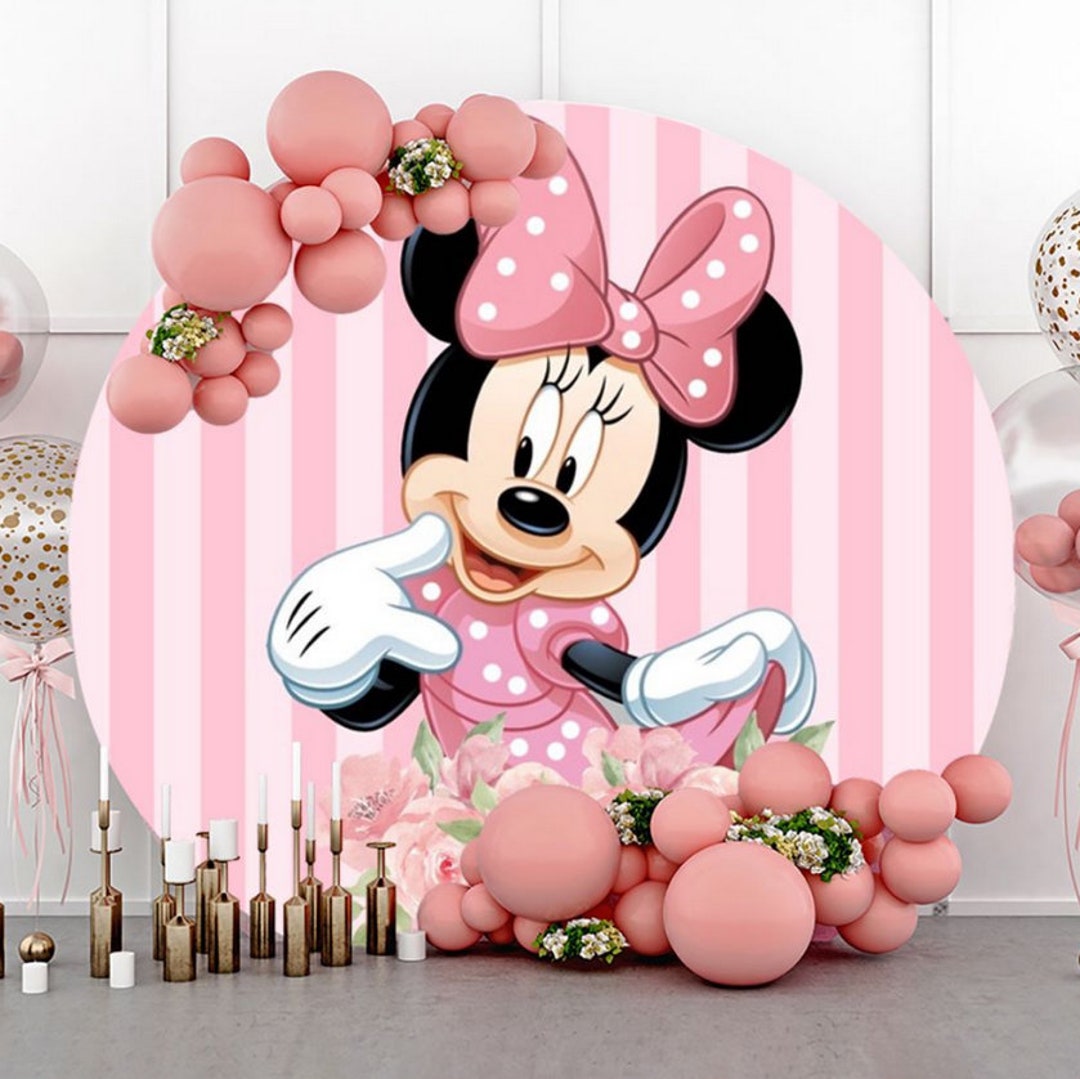 Mickey Mouse Minnie Round Photography Backdrop Adult Kids Wedding Baby ...