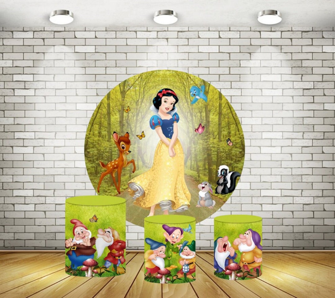 Snow White Princess Girls Birthday Party Round Backdrop Baby Shower ...