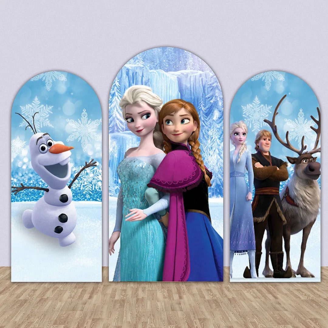 Cartoon Princess Anna and Elsa Frozen Arch Backdrop Cover for Kids ...