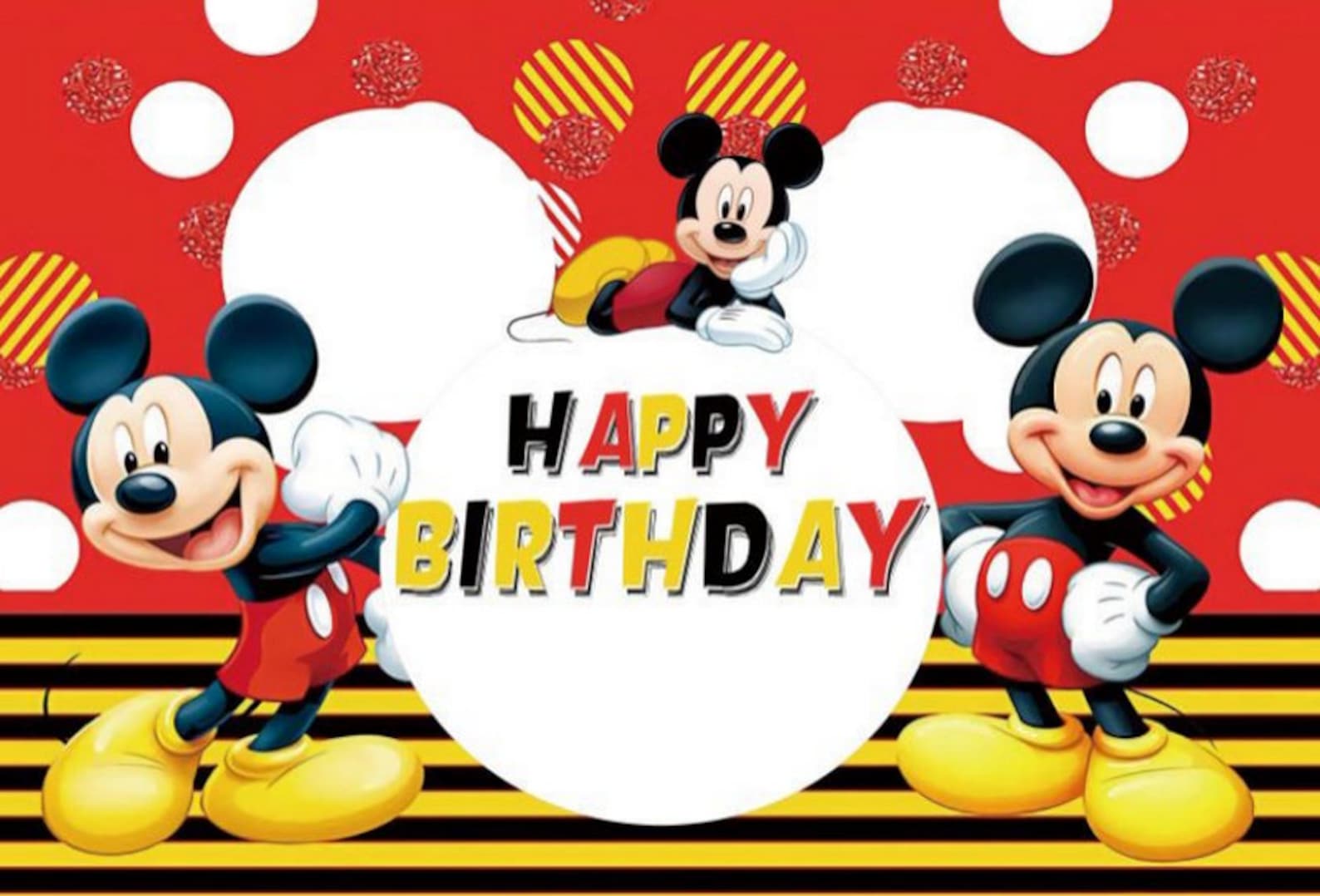 Cartoon Mickey Mouse Birthday Party Photography Backdrop - Etsy