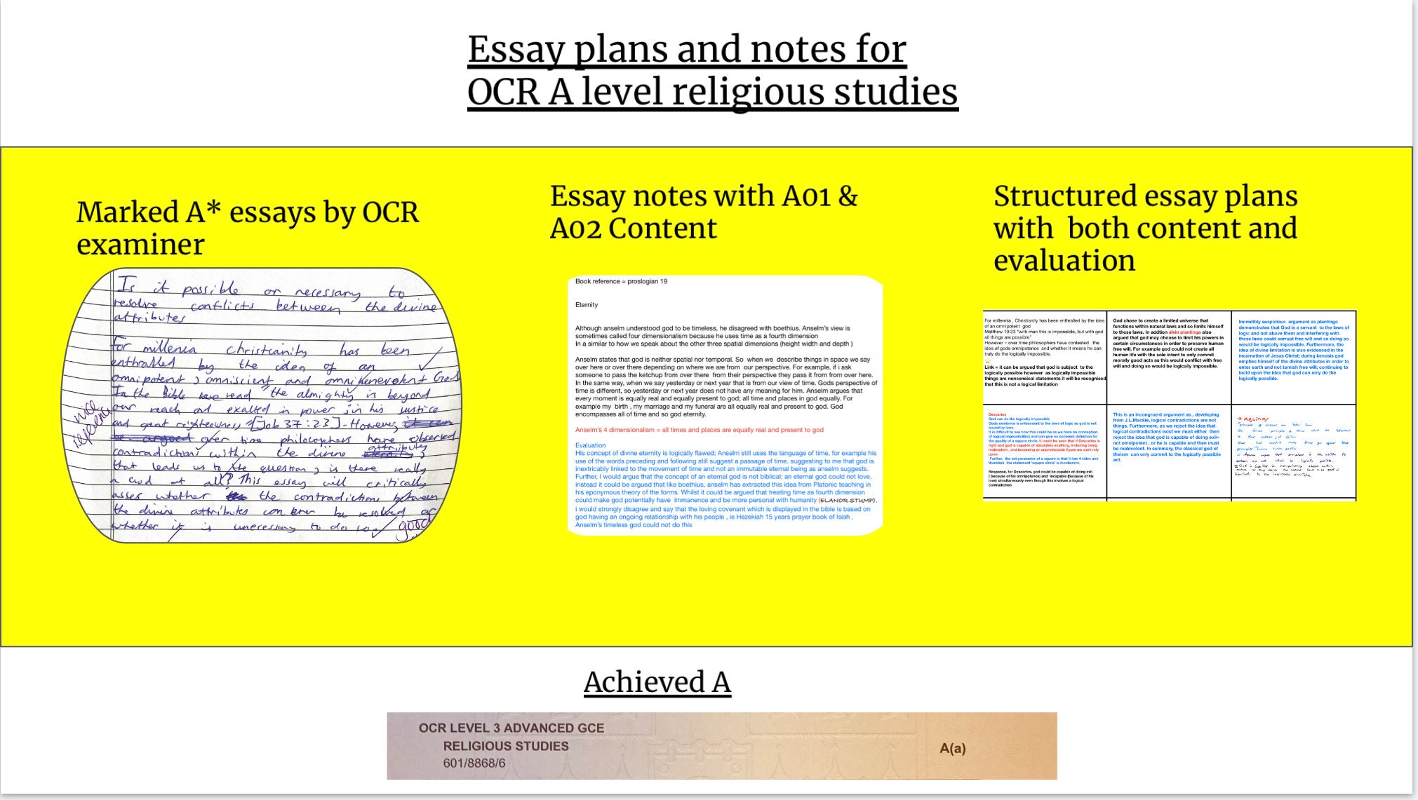 OCR A Level Religious Studies DCT: the Person of Jesus Essay Plans and ...