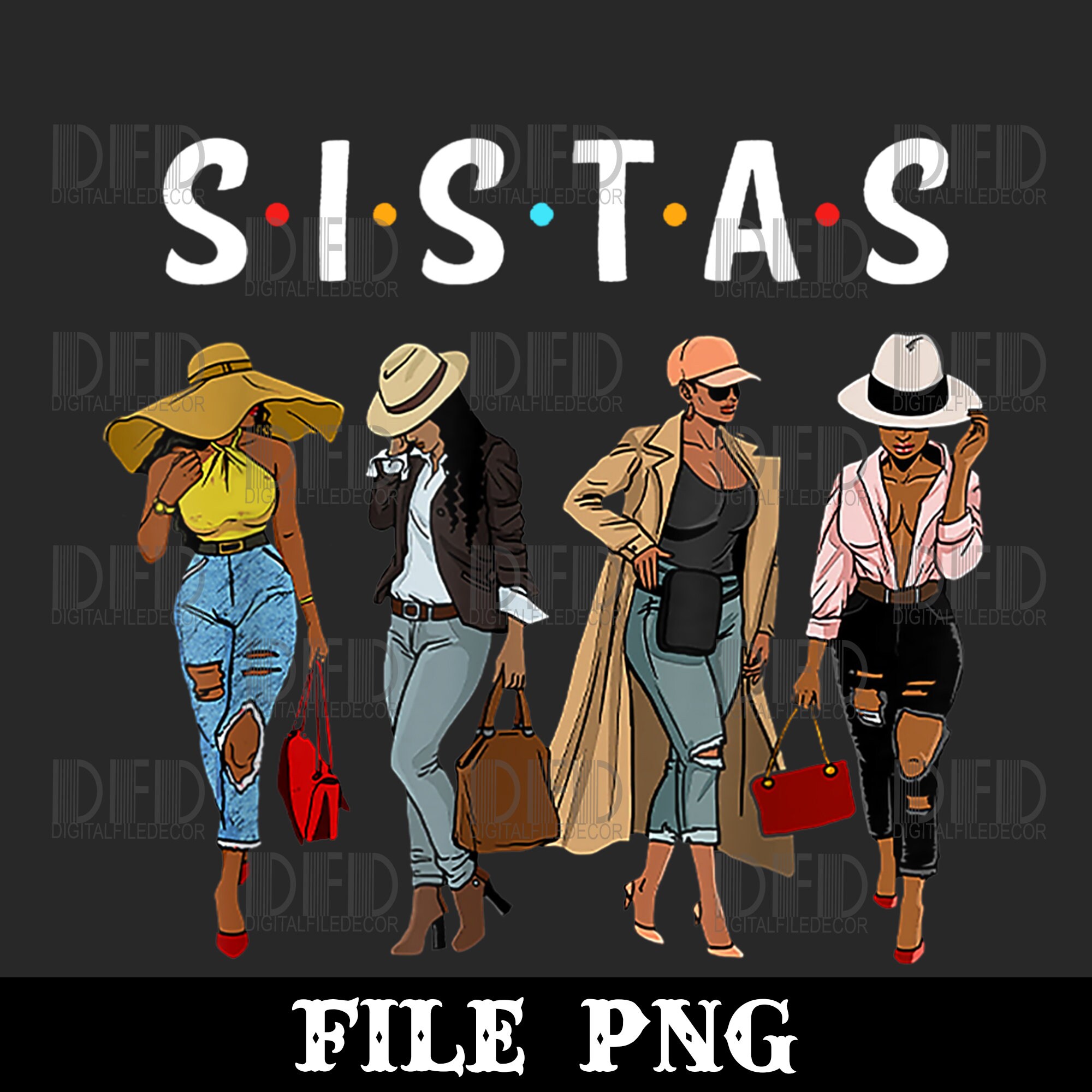 Black Sistas Png Queen Melanin African Png American Women Pride Gift ...