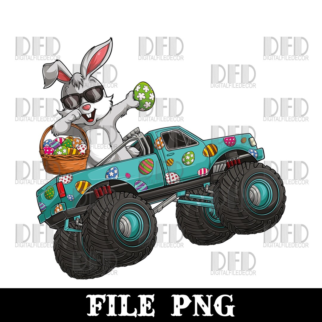 Dabbing Bunny Happy Easter Monster Truck Lovers Kids Boys Png - Etsy
