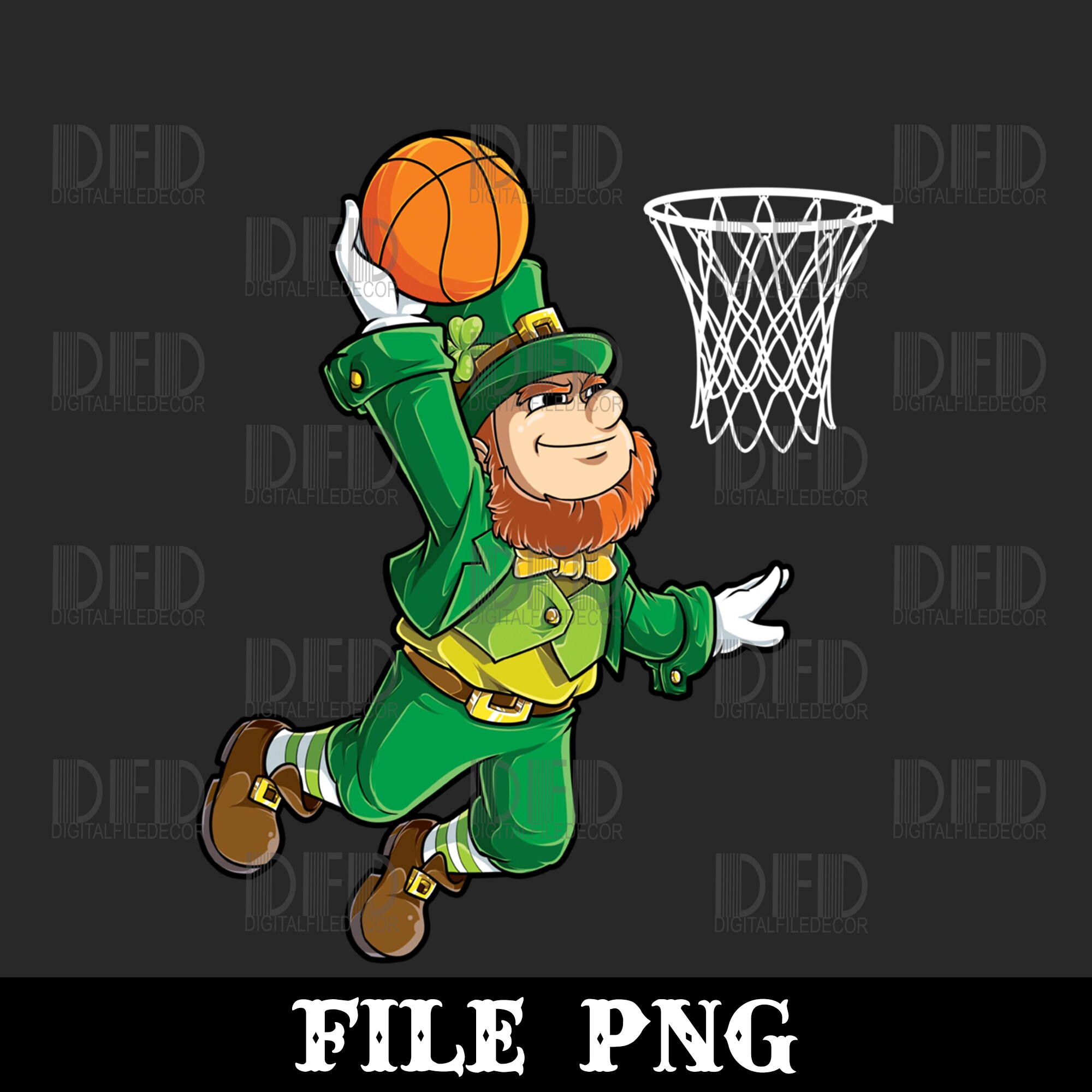 Leprechaun Basketball Dunk St Patricks Day Boys Men Sports Png Digital ...