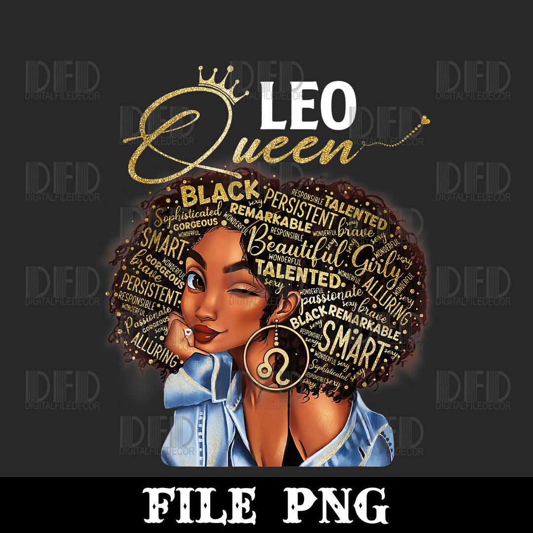Leo Queen Png Sweet as Candy Birthday Gift for Black Women Png Digital ...