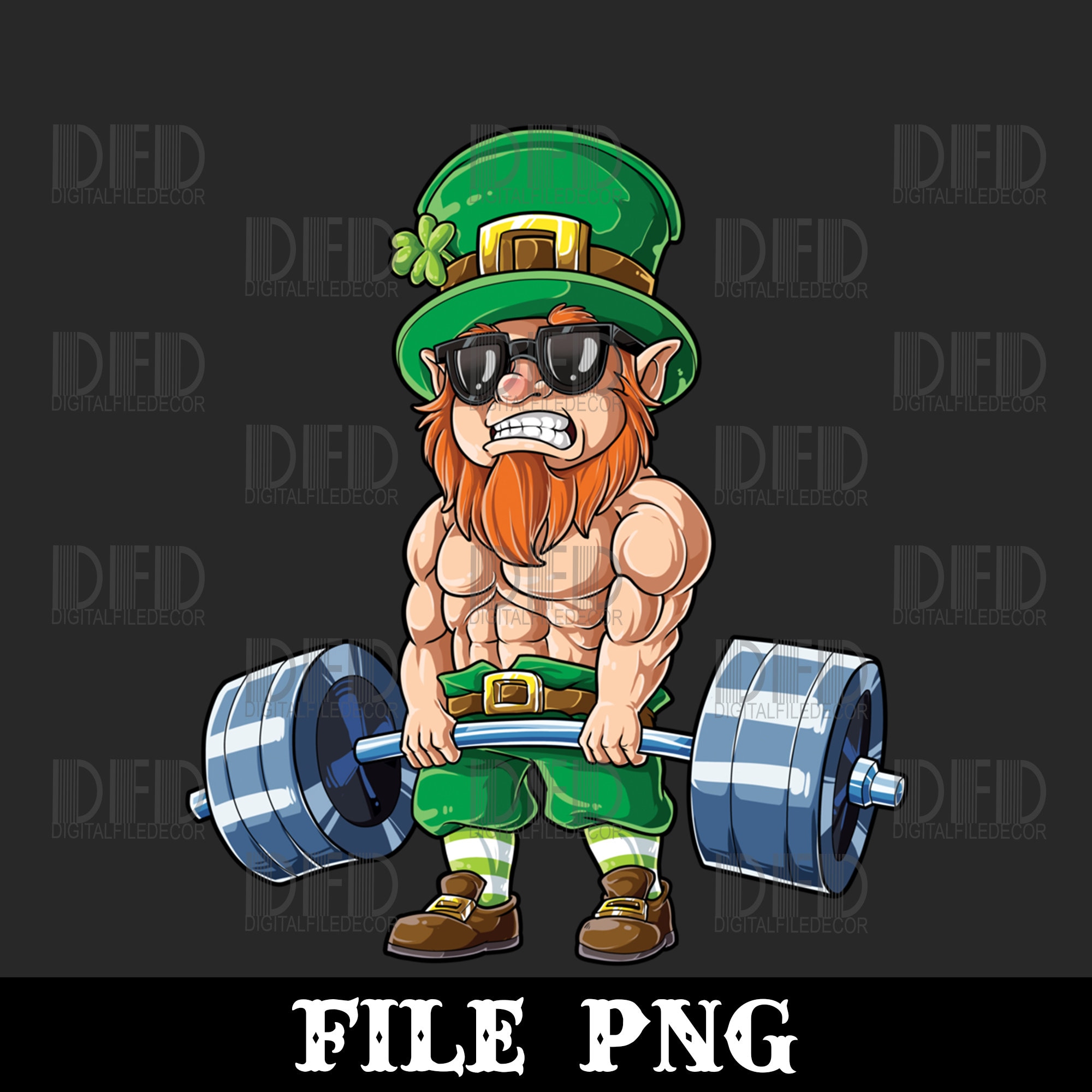Leprechaun St Patricks Day Weightlifting Deadlift Fitness Png - Etsy