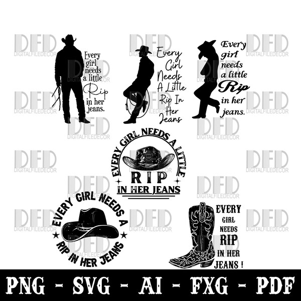 Every Girl Needs a Little Rip in Her Jeans Svg - Etsy