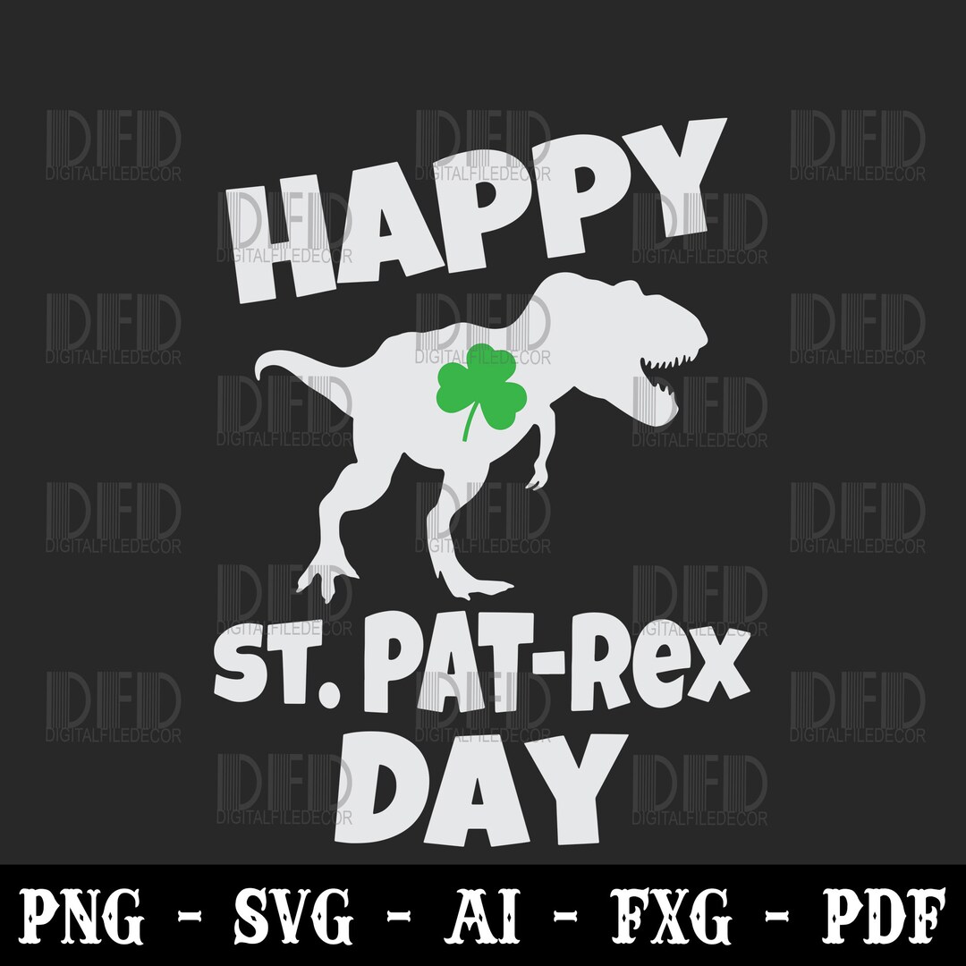 St Patricks Day Svg Dinosaur T-rex Funny Svg Png Shamrock Svg Png ...