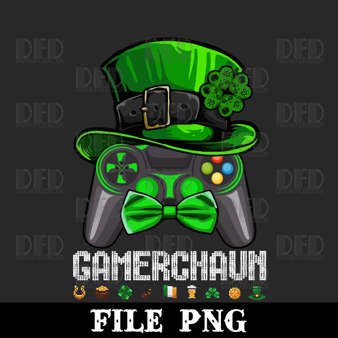 Boys Gamer Game Shamrock St Patricks Day Irish Men Kids Png Digital ...