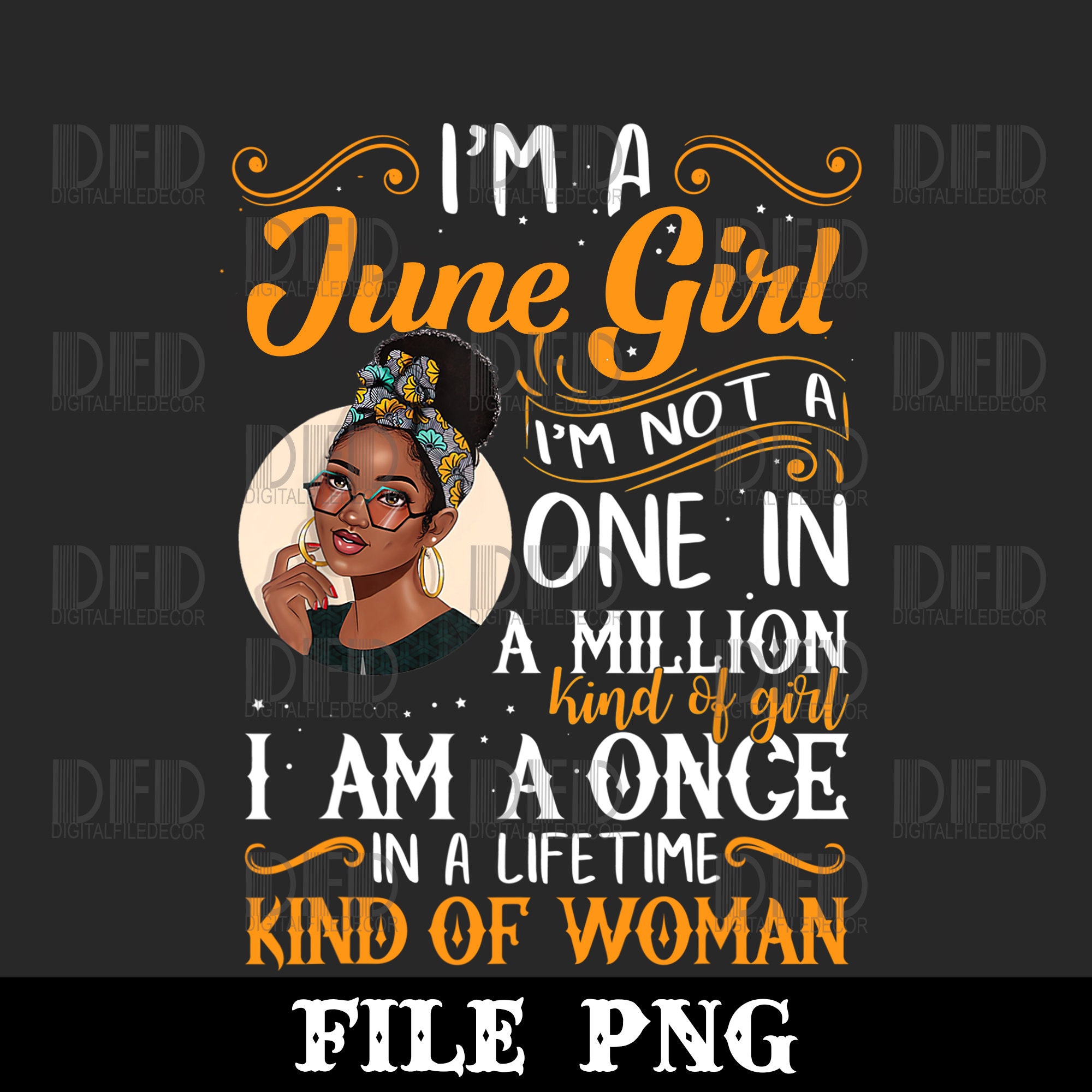 I'm A June Girl Black Women Png Zodiac Gemini Cancer - Etsy