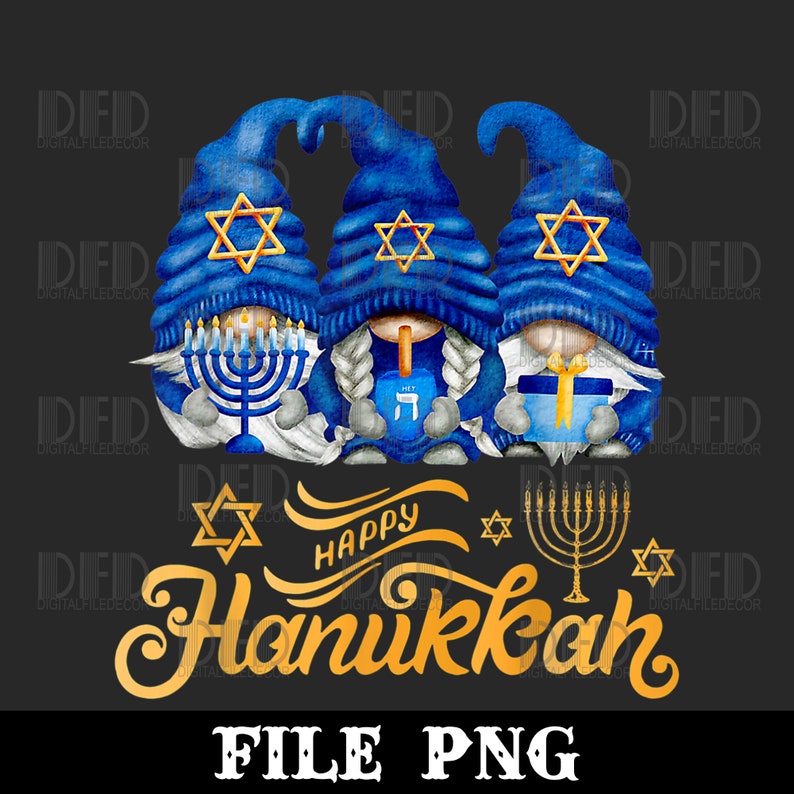 Happy Hanukkah 2022 Gnome Menorah Dreidel Costume Png Digital Download ...