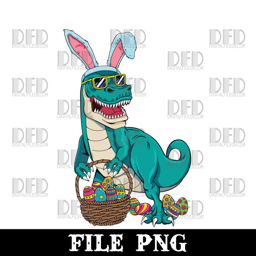 Easter Dinosaur Bunny T Rex Boys Girls Kids Gift Png Digital Download ...