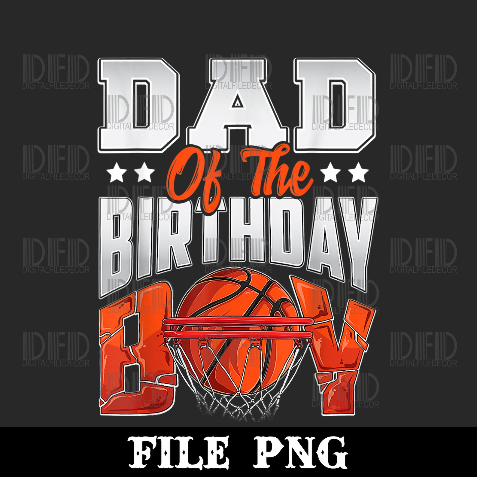 Daddy Dad Basketball Birthday Boy Family Baller Bday Party Png Digital ...