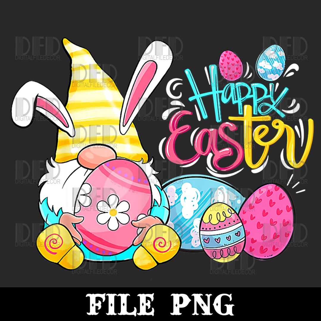 Bunny Gnome Rabbit Eggs Hunting Happy Easter Day Funny Png Digital ...