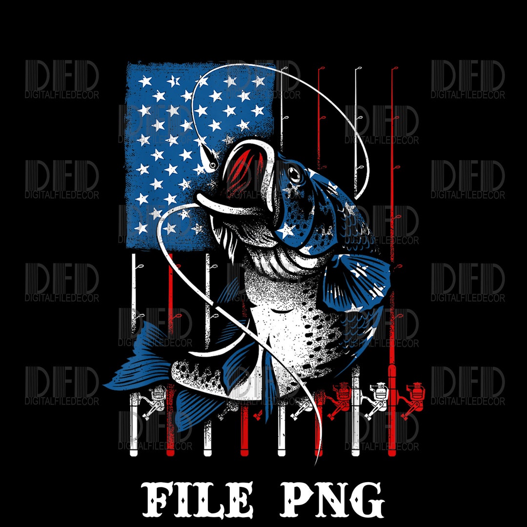 Cool Fishing for Men Women American Flag USA Fish Lover 4th of July ...
