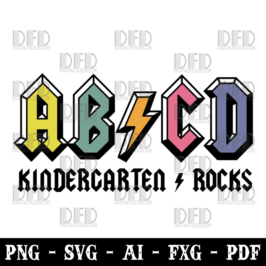 ABCD Kindergarten Rocks Back to School Kindergarten Teacher Svg Png ...