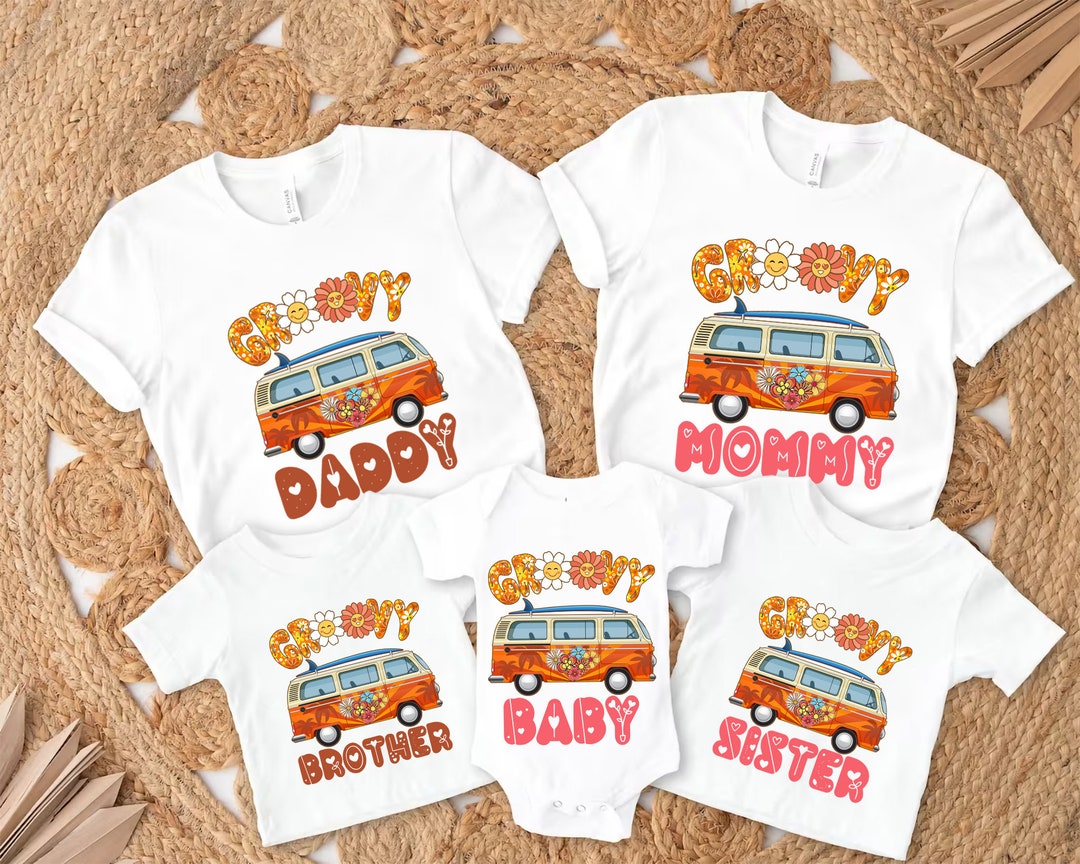 Groovy Retro Family Shirts - Baby Shower or Birthday, Groovy One, Two ...