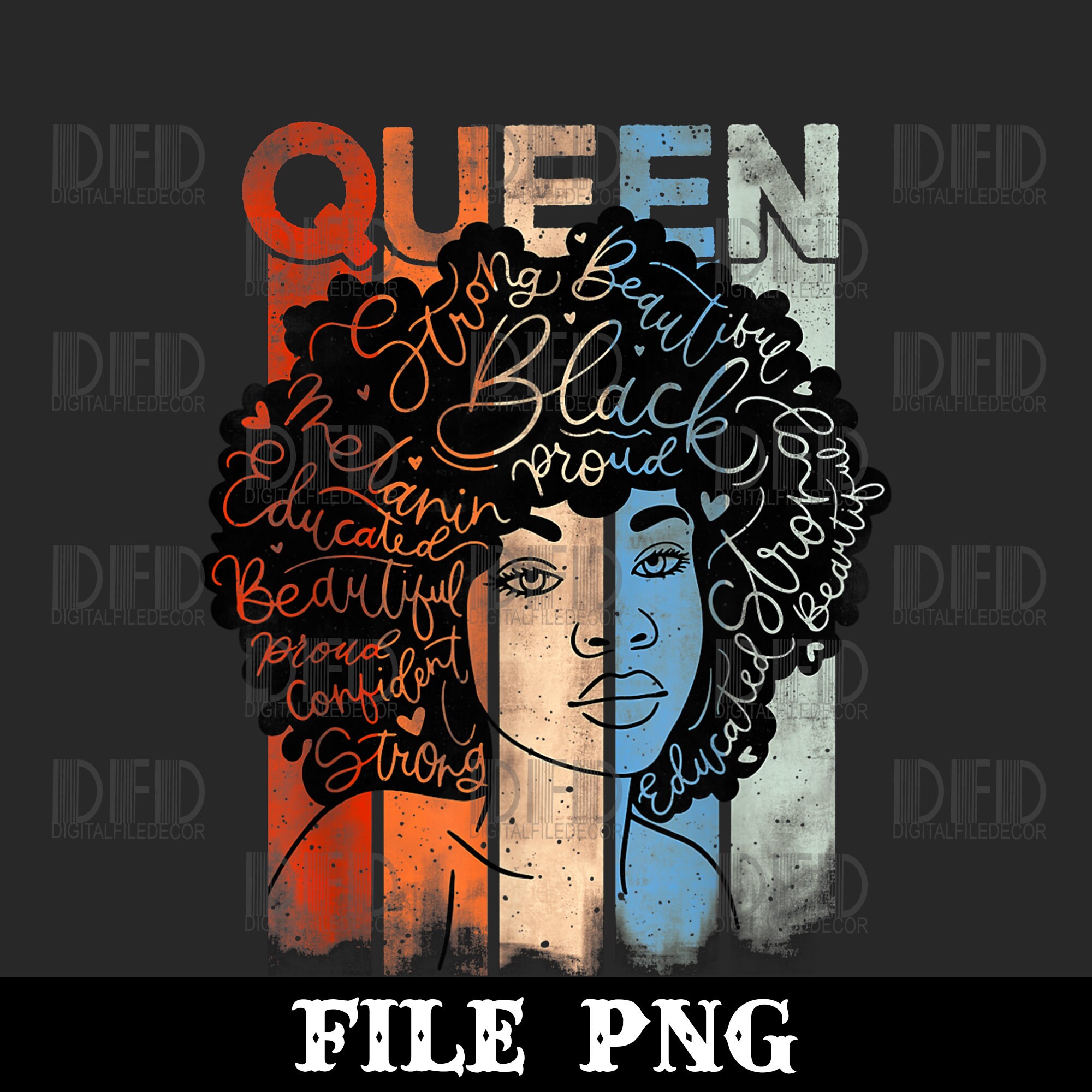 Womens Black Queen Png, Black Queen Png, Melanin Png Digital Download ...