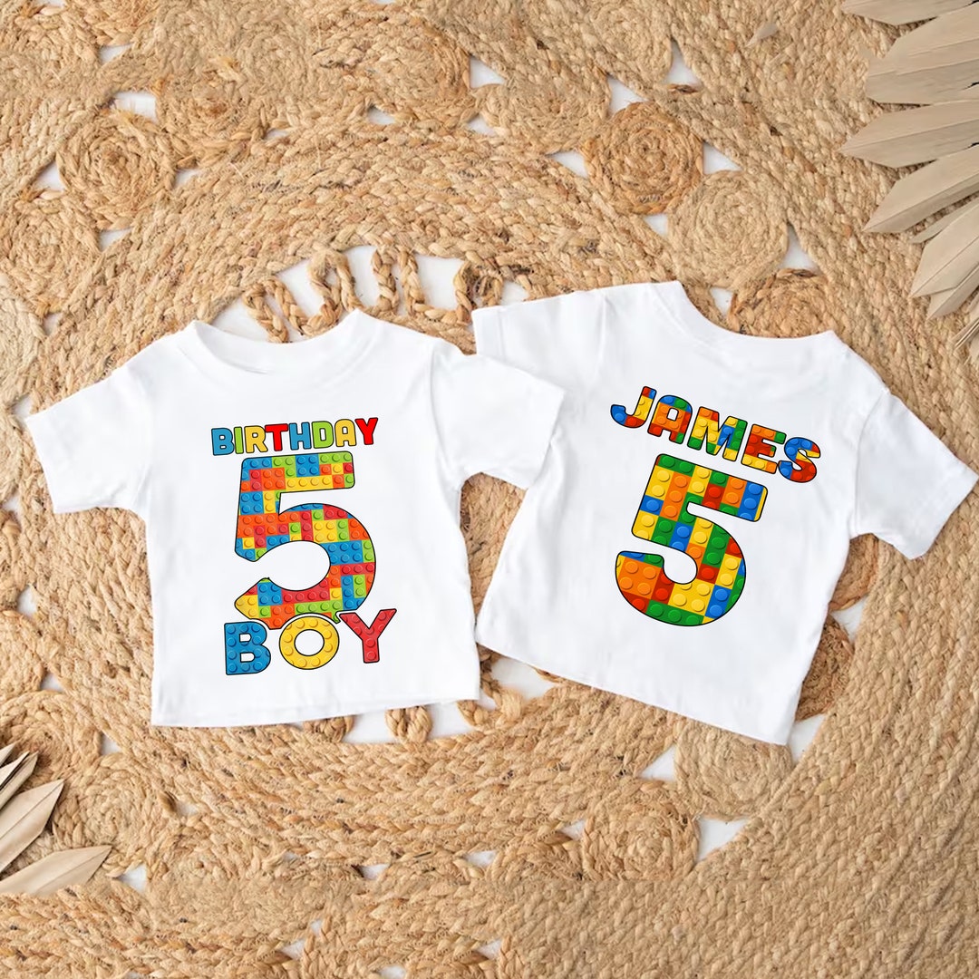 Building Block Birthday Boy Girl Shirt,custom Birthday Buiding Shirt ...