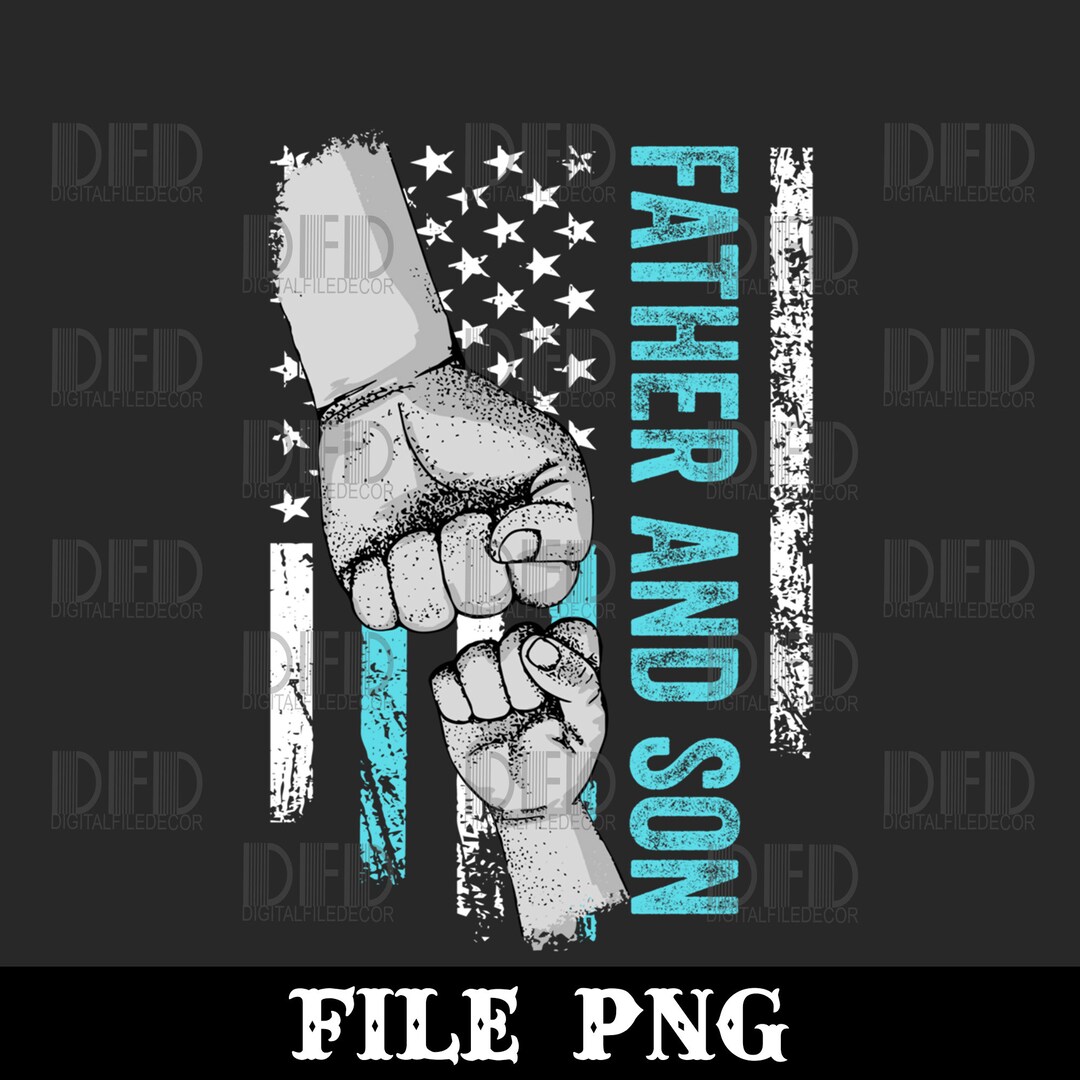 Father and Son American Flag Matching Fathers Day Father Son Png ...