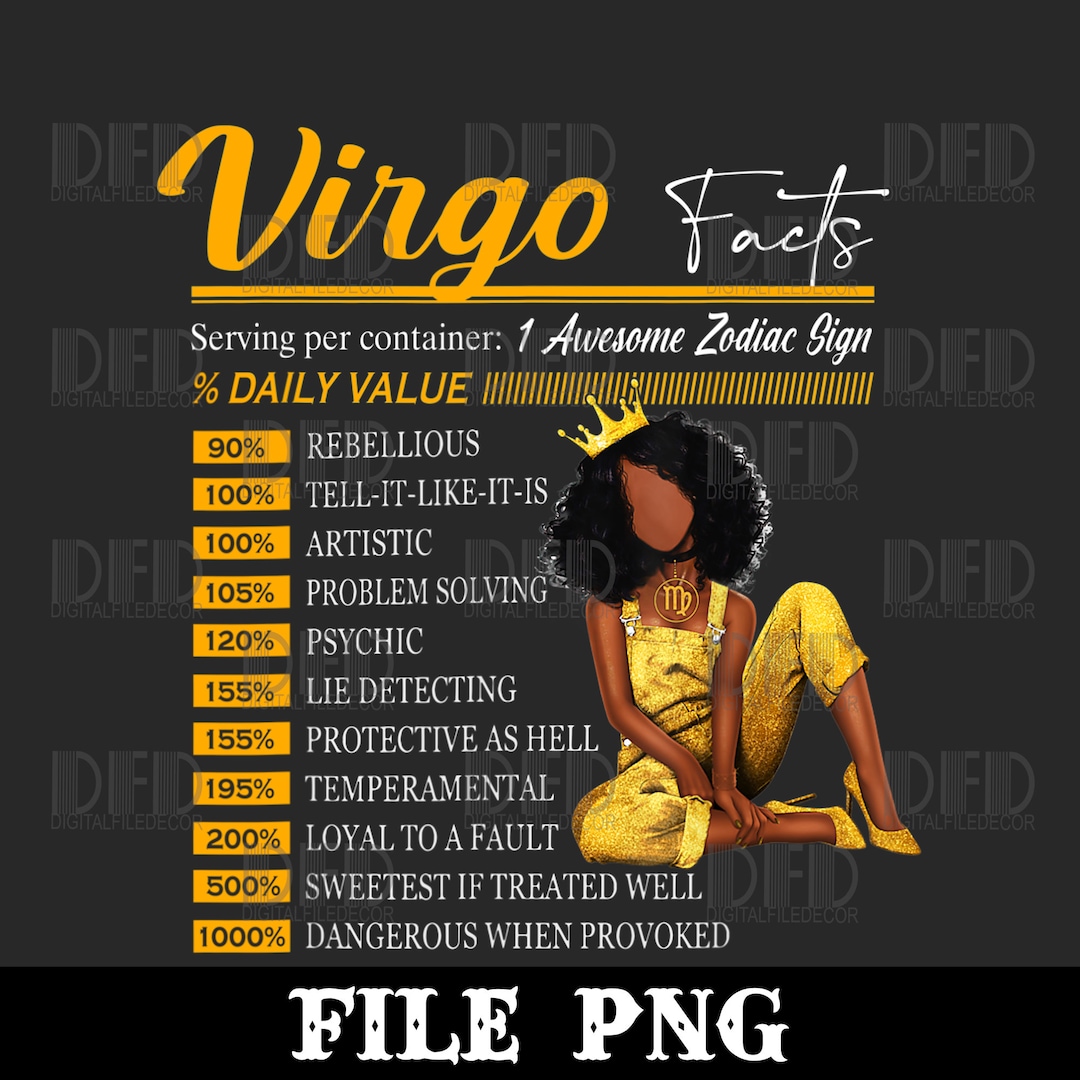 Virgo Facts Awesome Zodiac Sign Horoscope Birthday Png Digital Download ...